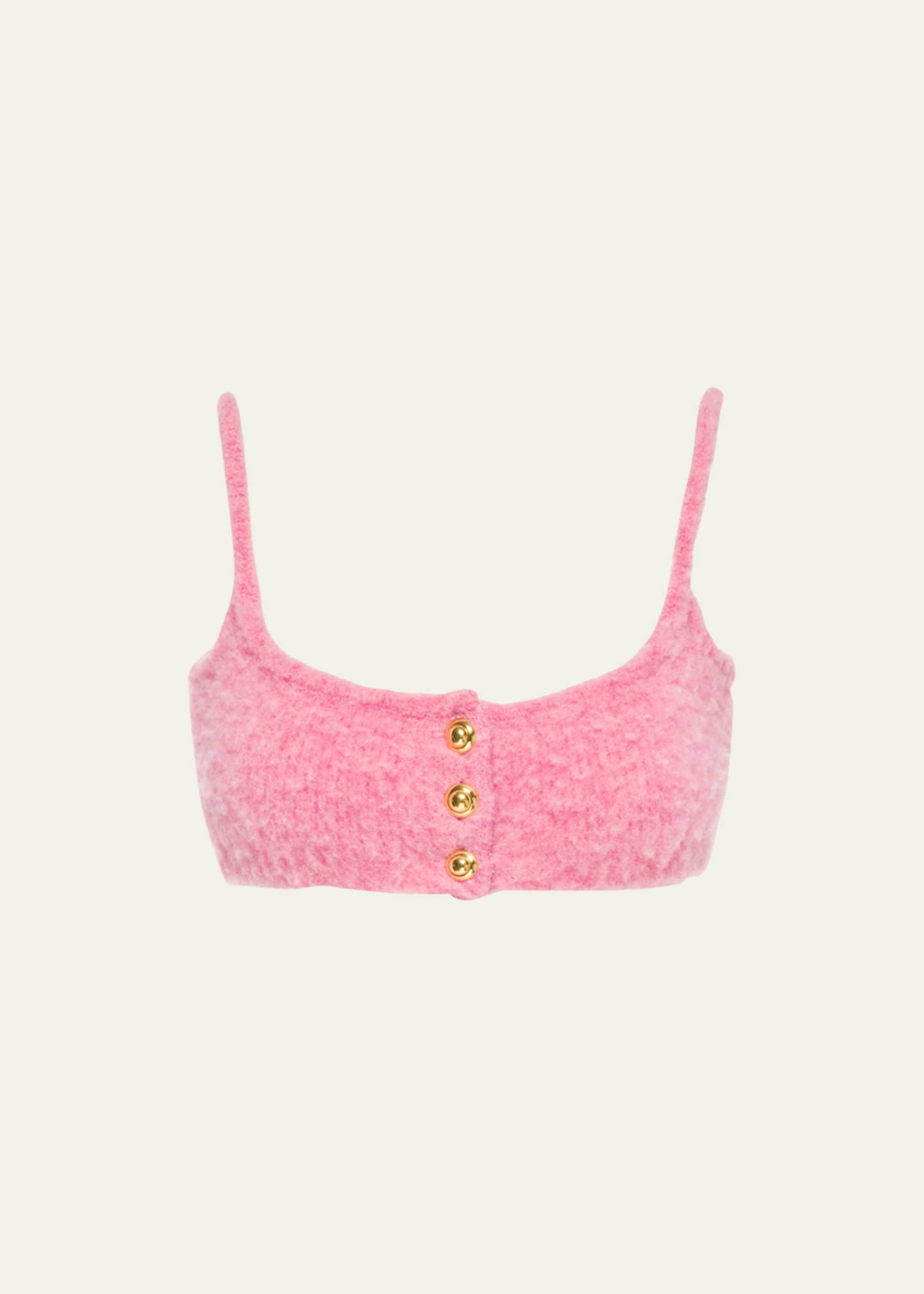 Miu Miu Logo-Embroidered Wool Crop Top - Bergdorf Goodman