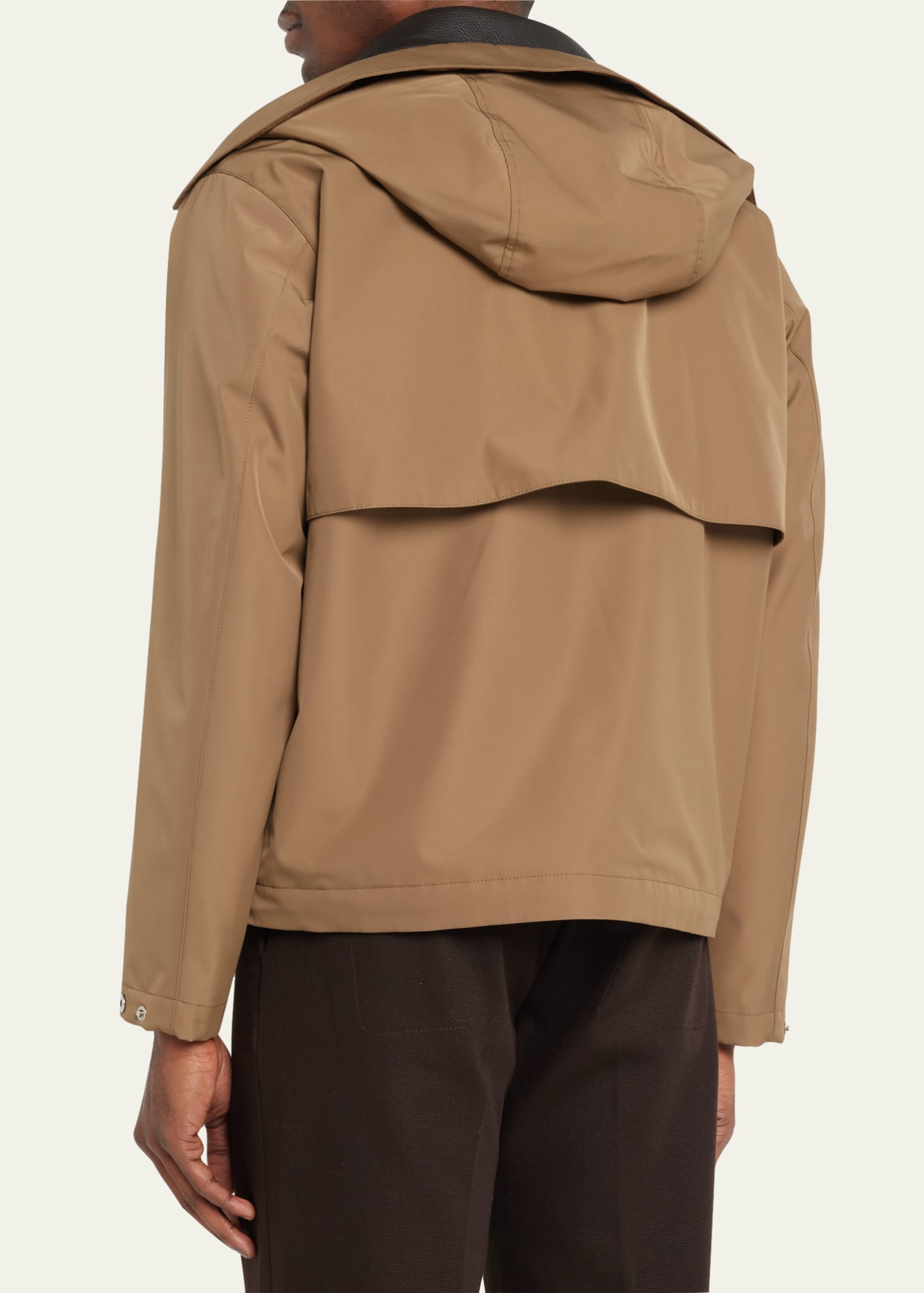 Loro Piana Men's Horsey Utility Jacket with Leather Trim - Bergdorf Goodman