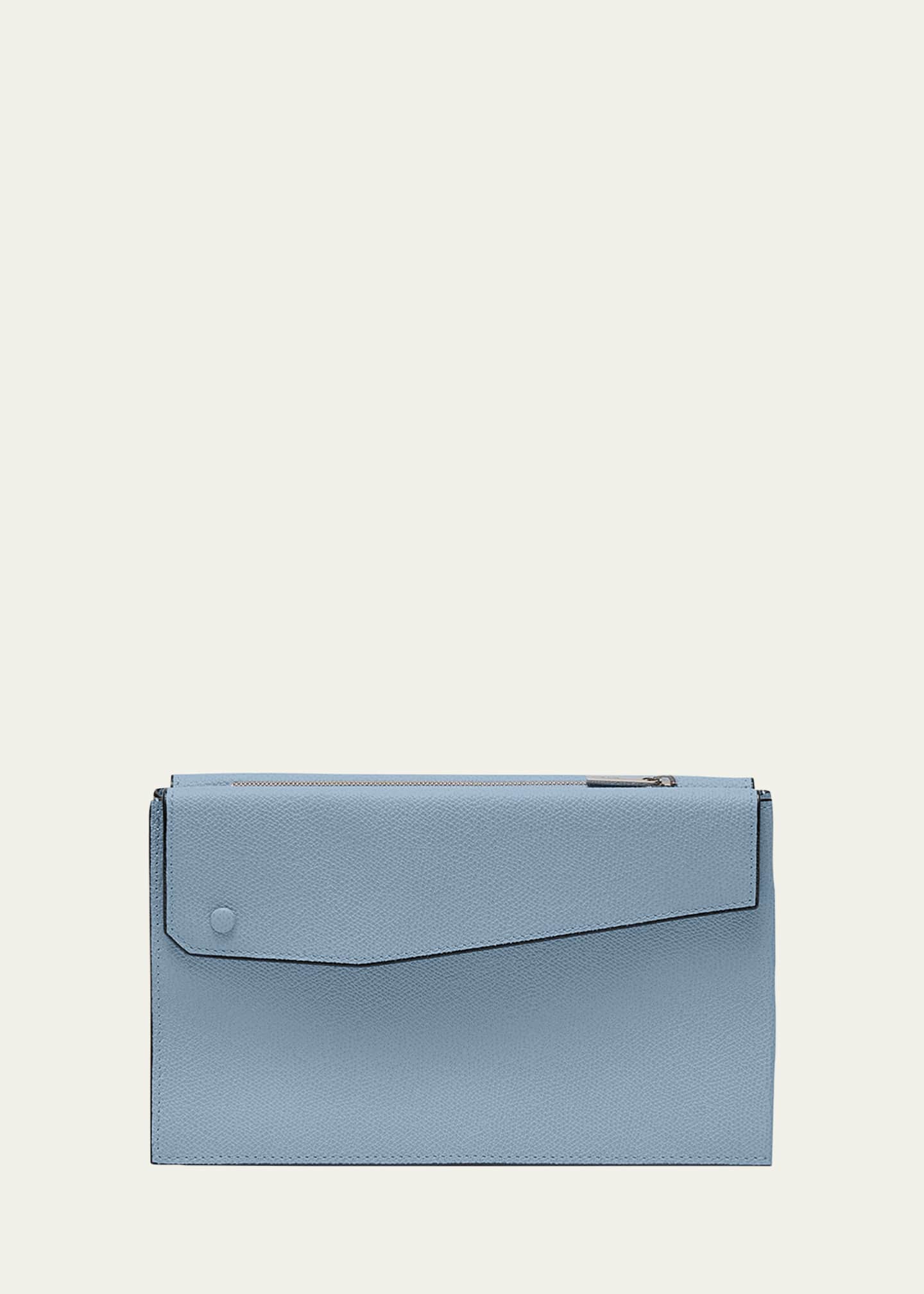 Valextra Men's Small Asymmetric Leather Pocket Bag - Bergdorf Goodman