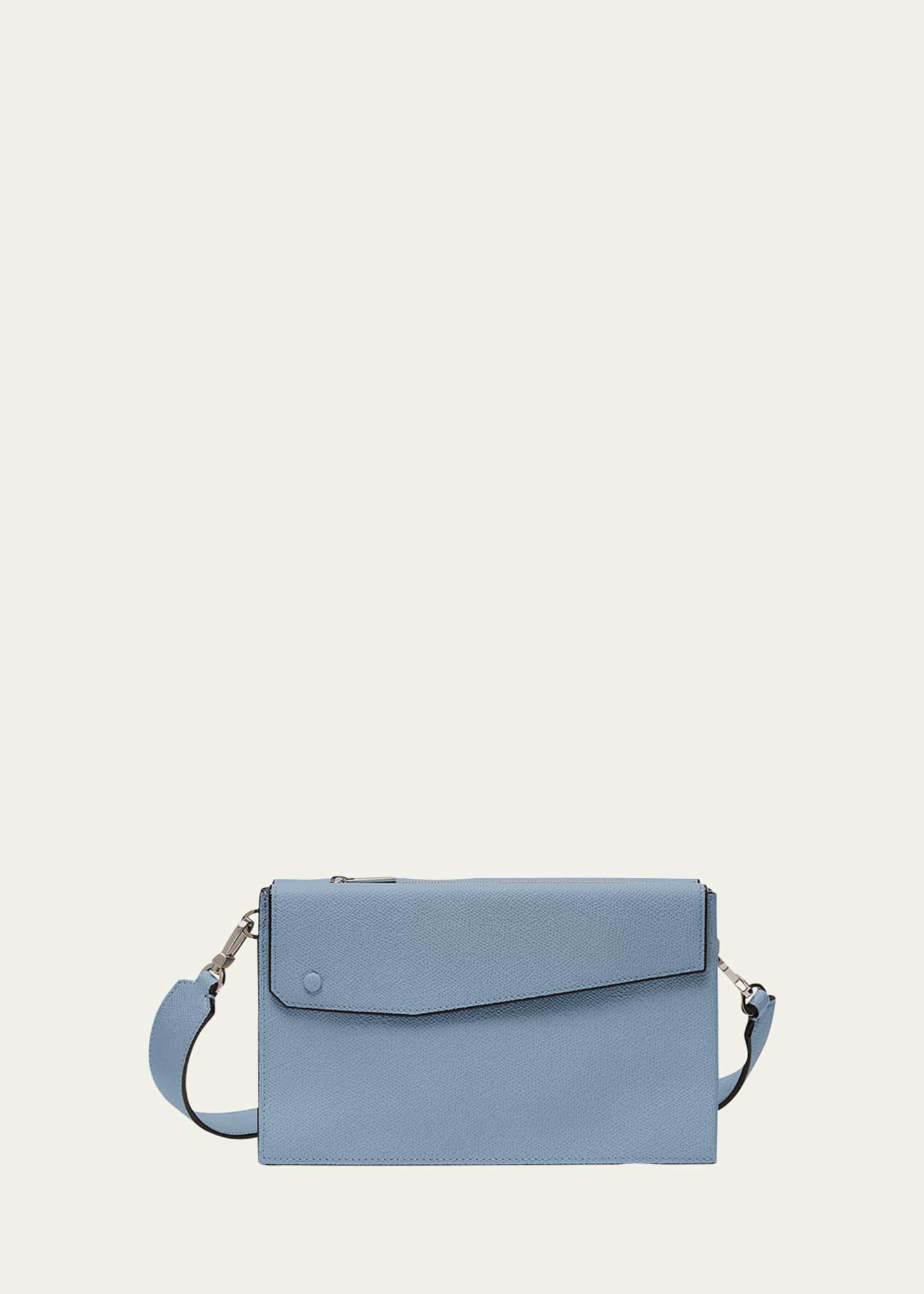 Valextra Men's Small Asymmetric Leather Pocket Bag - Bergdorf Goodman