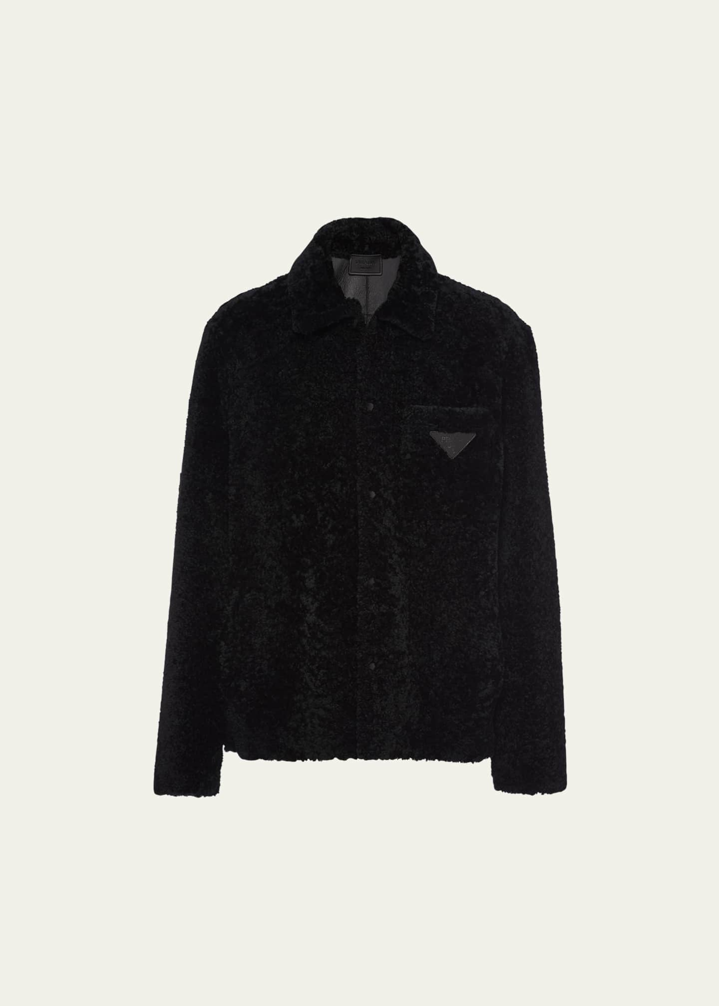 Prada Men's Shearling Snap-Front Jacket - Bergdorf Goodman