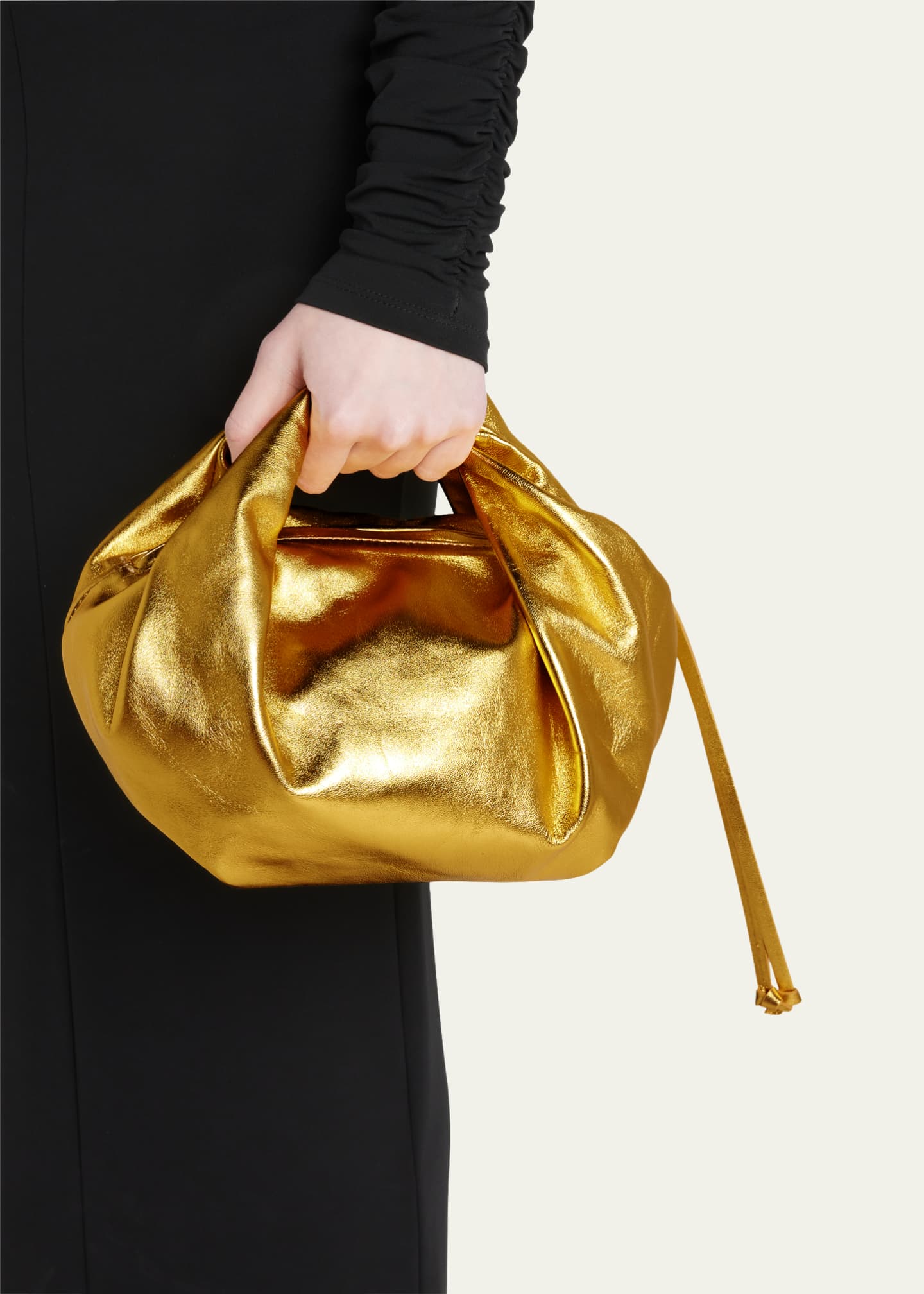 Dries Van Noten Small Twisted Metallic Top-Handle Bag - Bergdorf Goodman