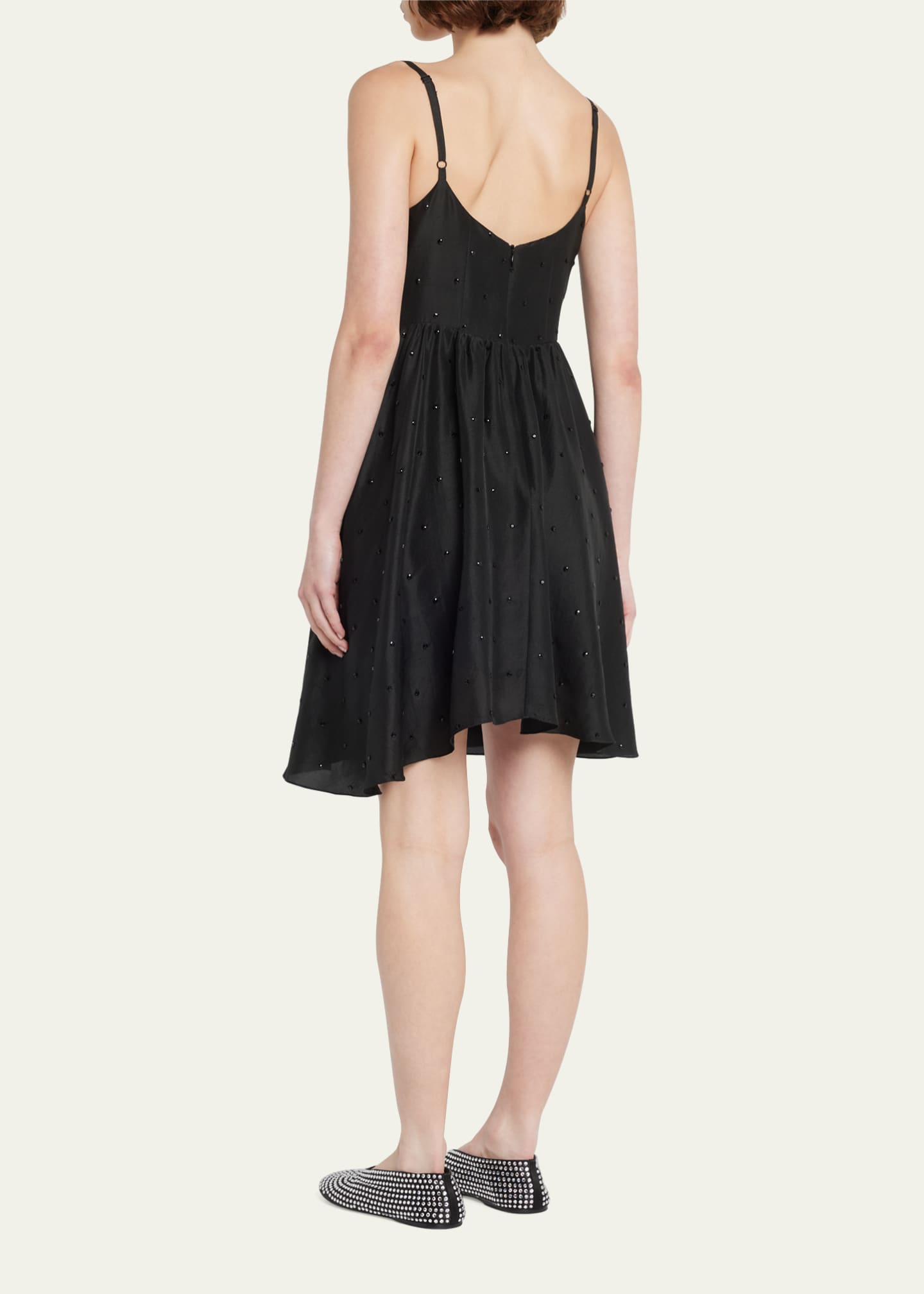 Azeeza Rachel Spaghetti-Strap Silk Empire Mini Dress - Bergdorf Goodman