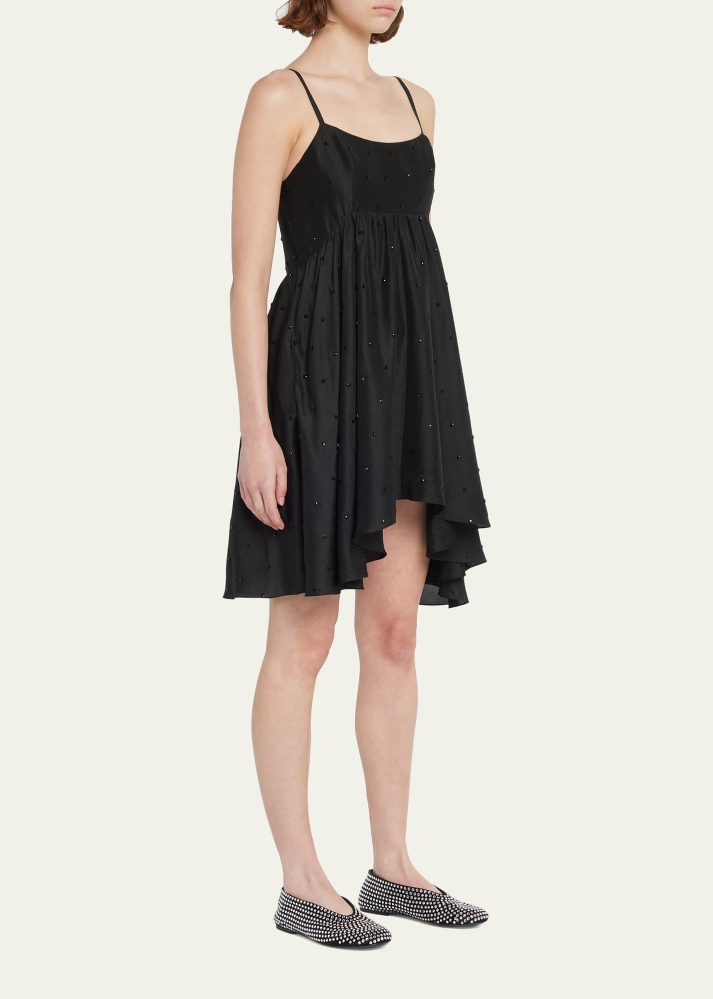 Azeeza Rachel Spaghetti-Strap Silk Empire Mini Dress - Bergdorf Goodman