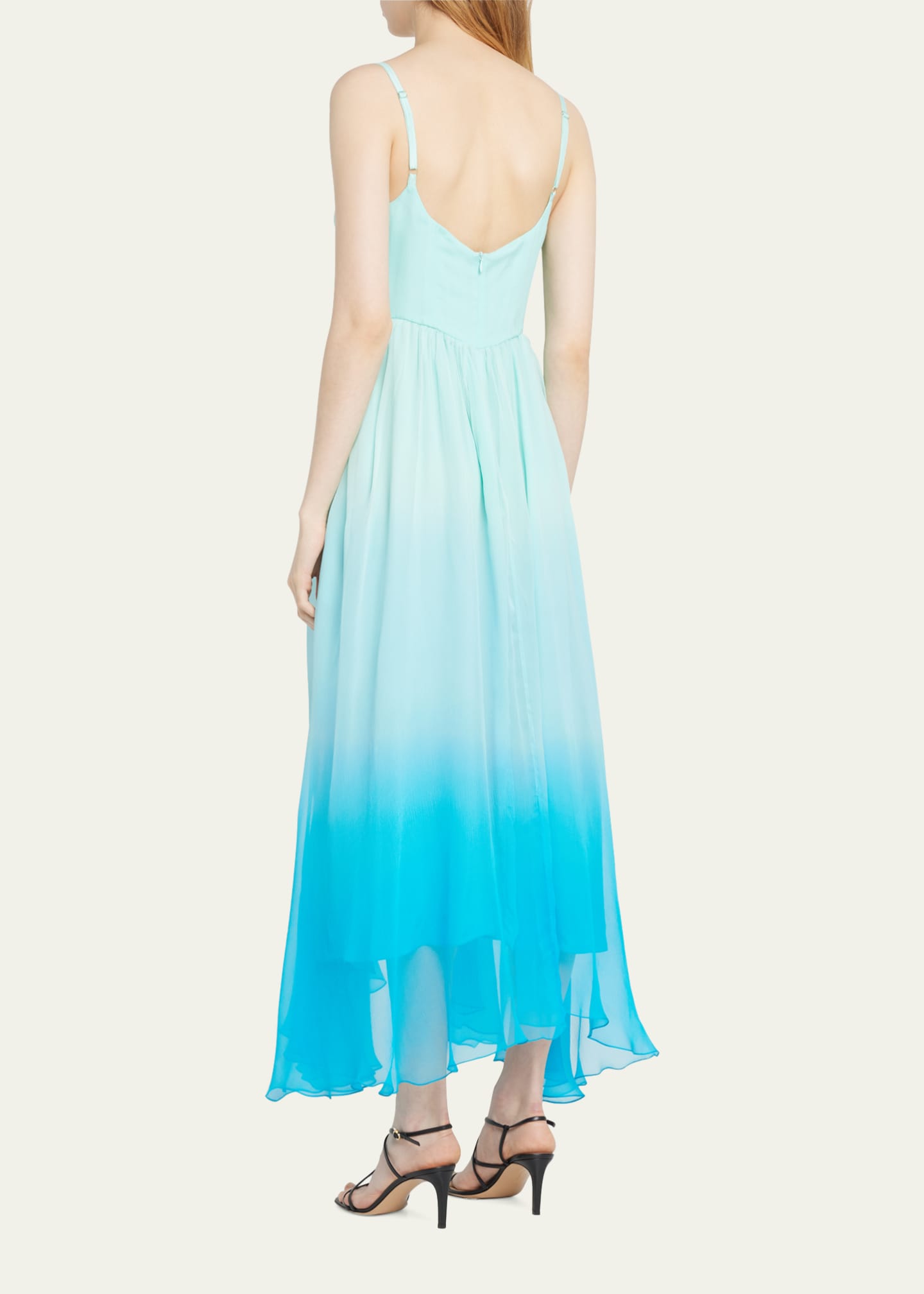 Azeeza Rachel Dip Dye Silk Midi Empire Dress - Bergdorf Goodman
