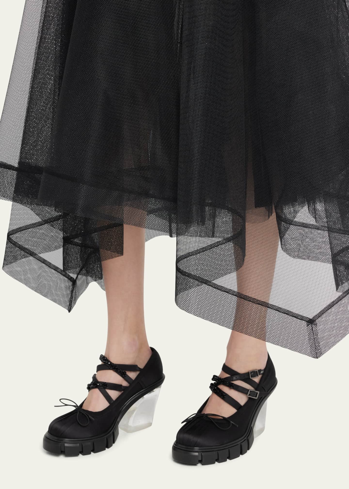 Simone Rocha Crisscross Buckle Clear-Heeled Ballerina Pumps - Bergdorf ...