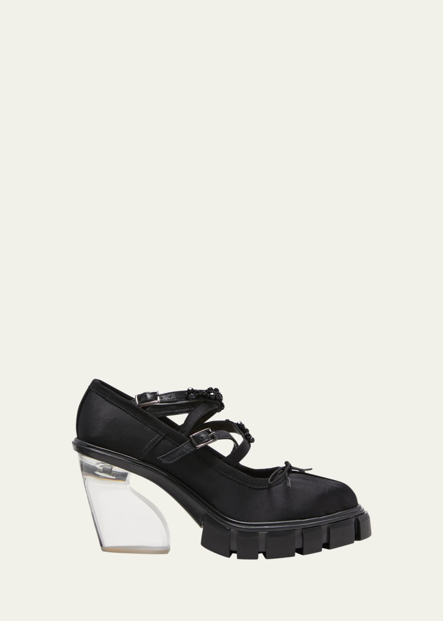 Simone Rocha Crisscross Buckle Clear-Heeled Ballerina Pumps - Bergdorf ...
