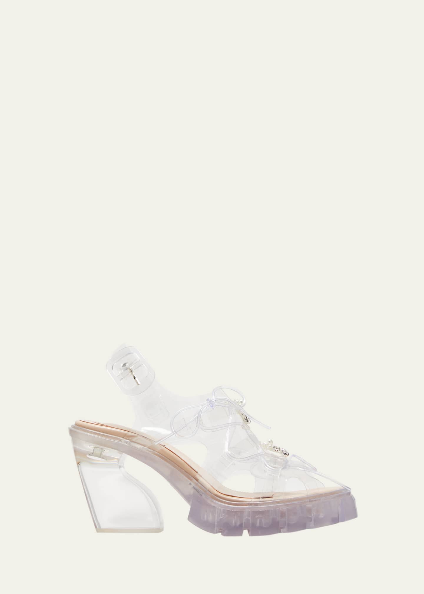 Simone Rocha Trek Clear Lace-Up Platform Sandals - Bergdorf Goodman