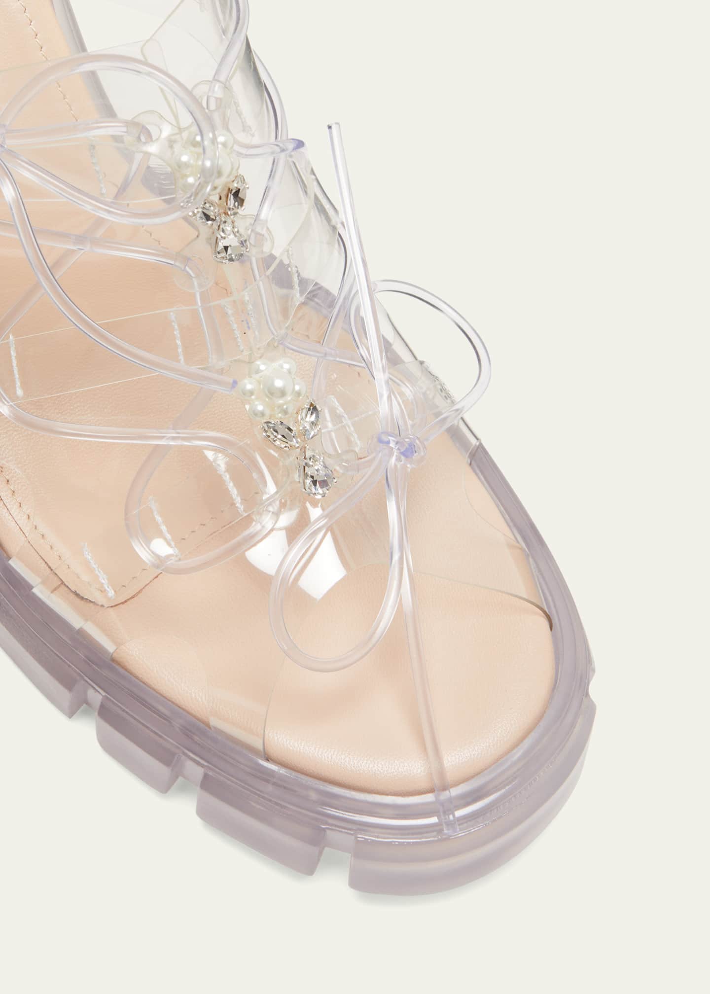 Simone Rocha Trek Clear Lace-Up Platform Sandals - Bergdorf Goodman