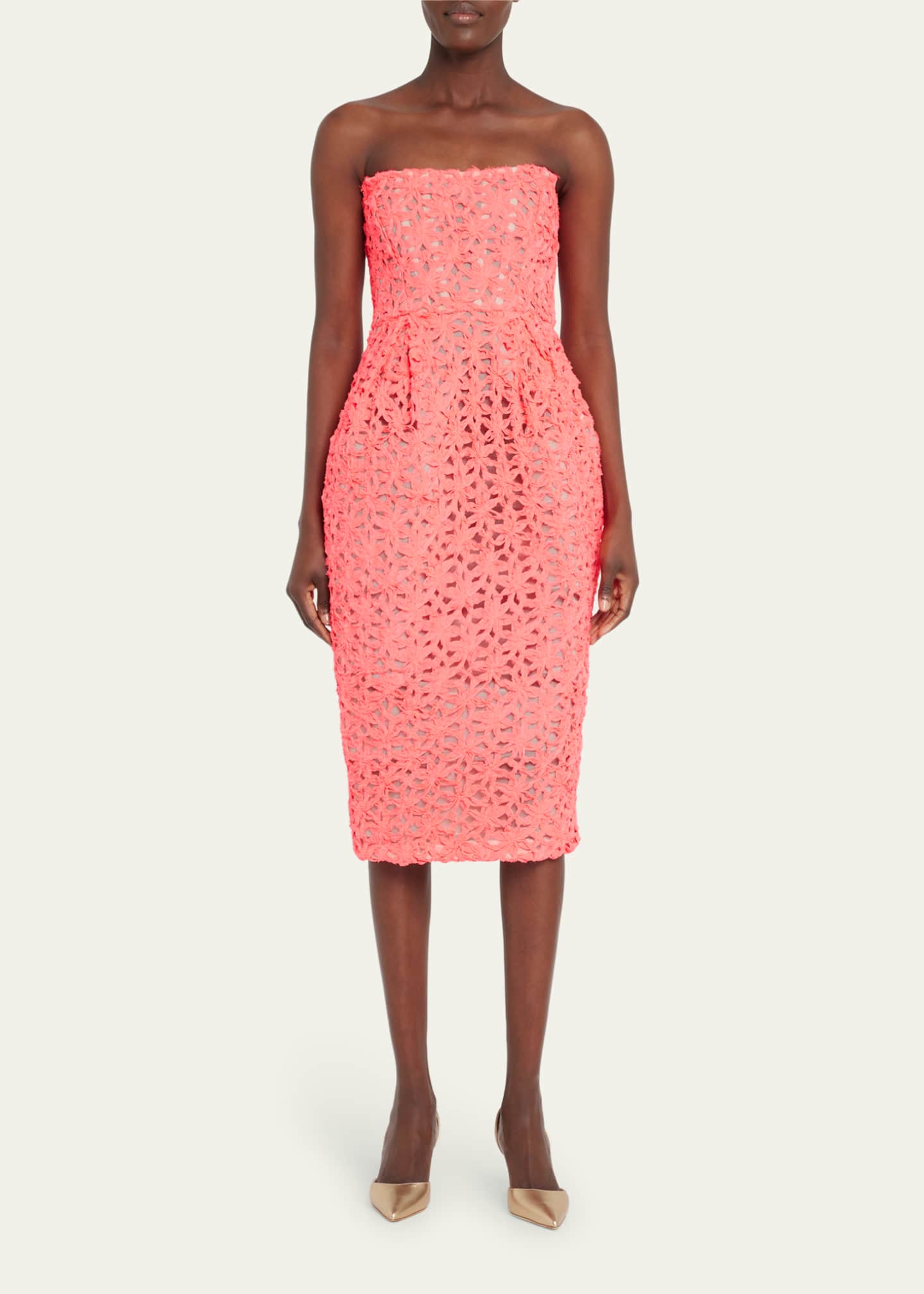 Bronx and Banco Casey Strapless Floral Sheath Midi Dress - Bergdorf Goodman