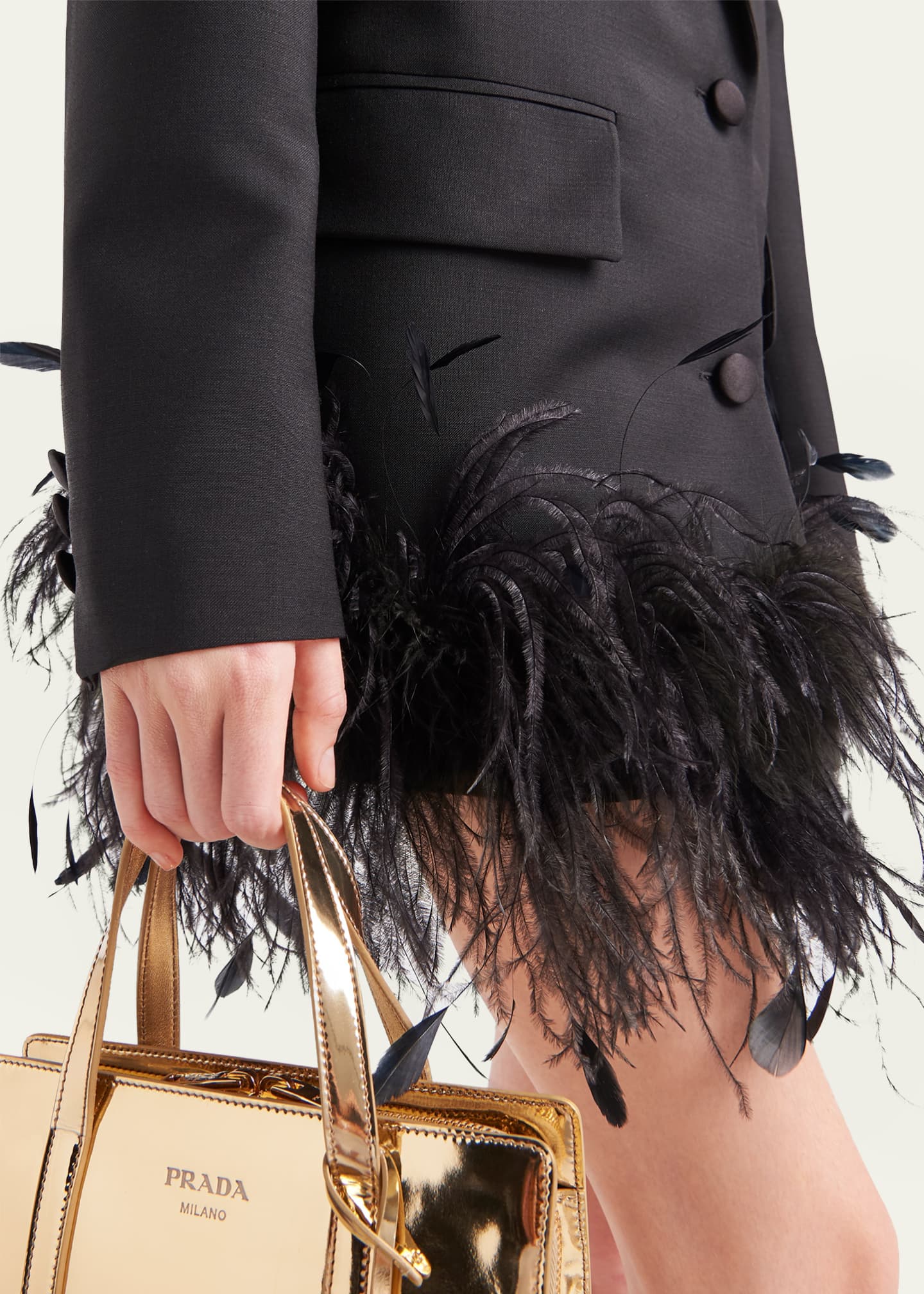 Prada Kid Mohair Feather Blazer - Bergdorf Goodman