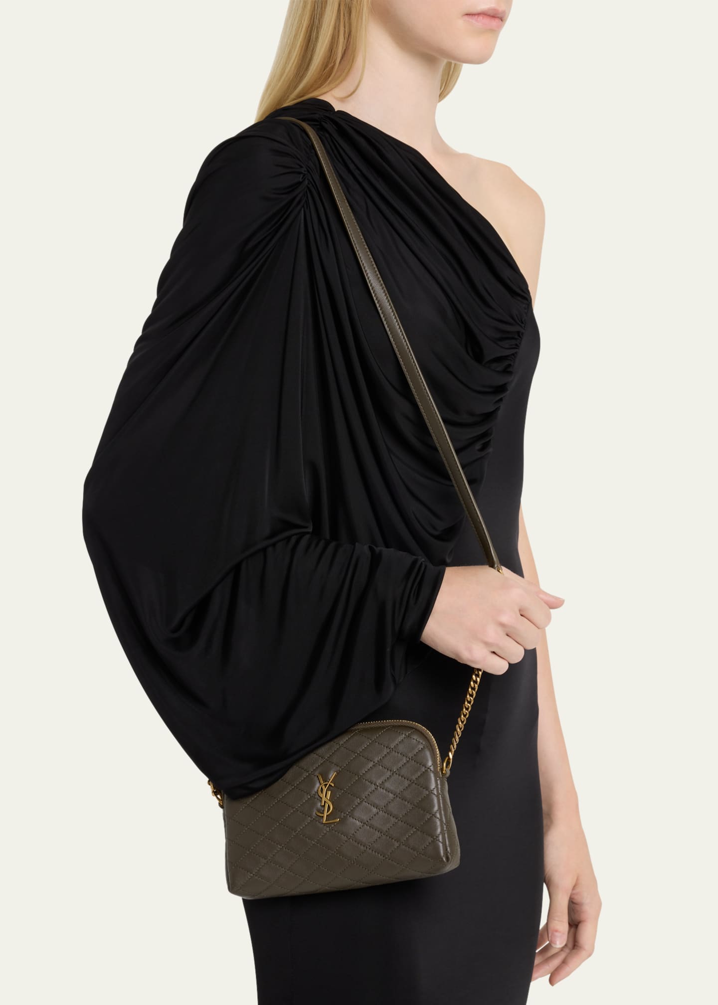 Saint Laurent Gaby Mini YSL Crossbody Bag in Quilted Leather - Bergdorf ...