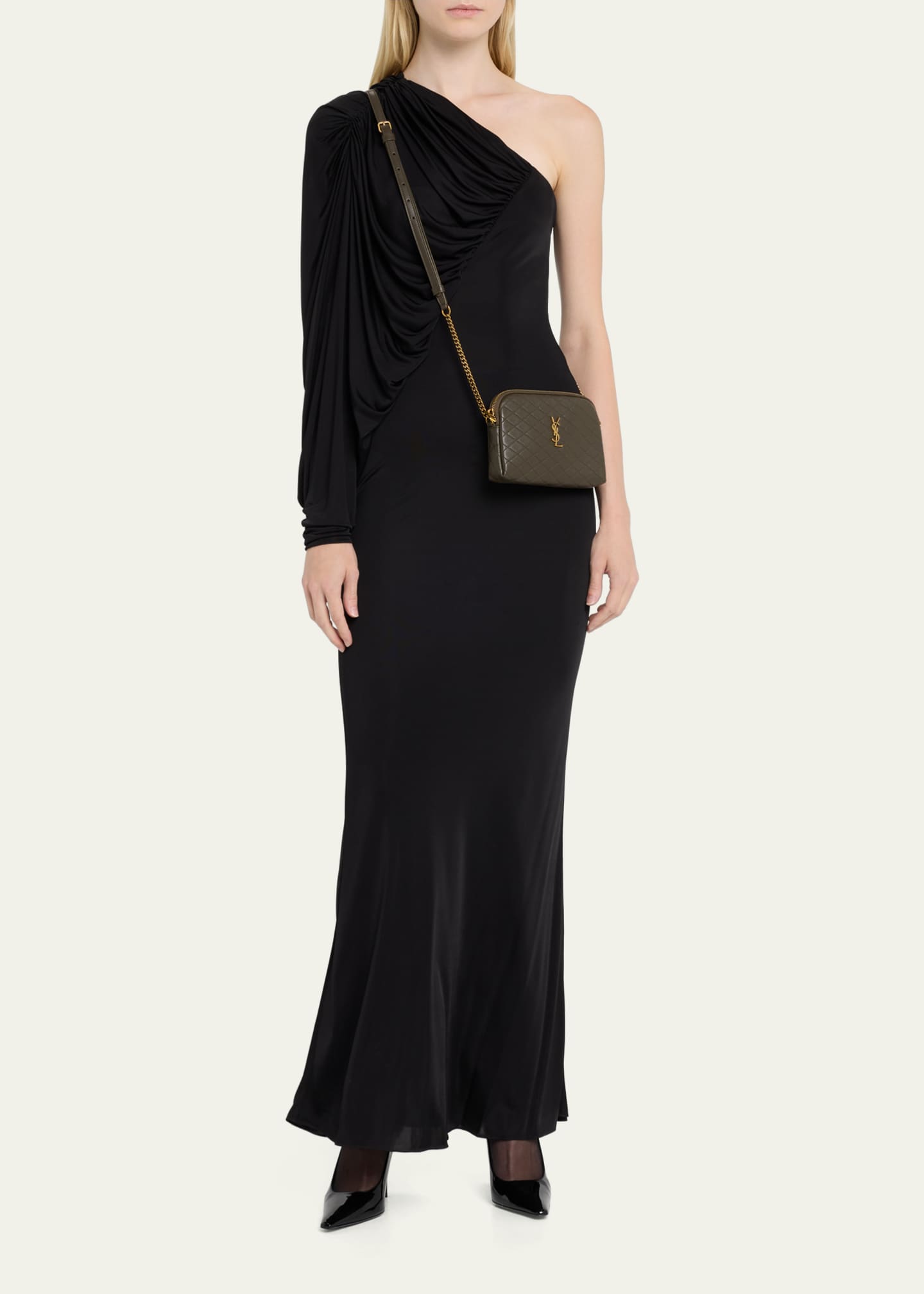 Saint Laurent Gaby Mini YSL Crossbody Bag in Quilted Leather - Bergdorf ...