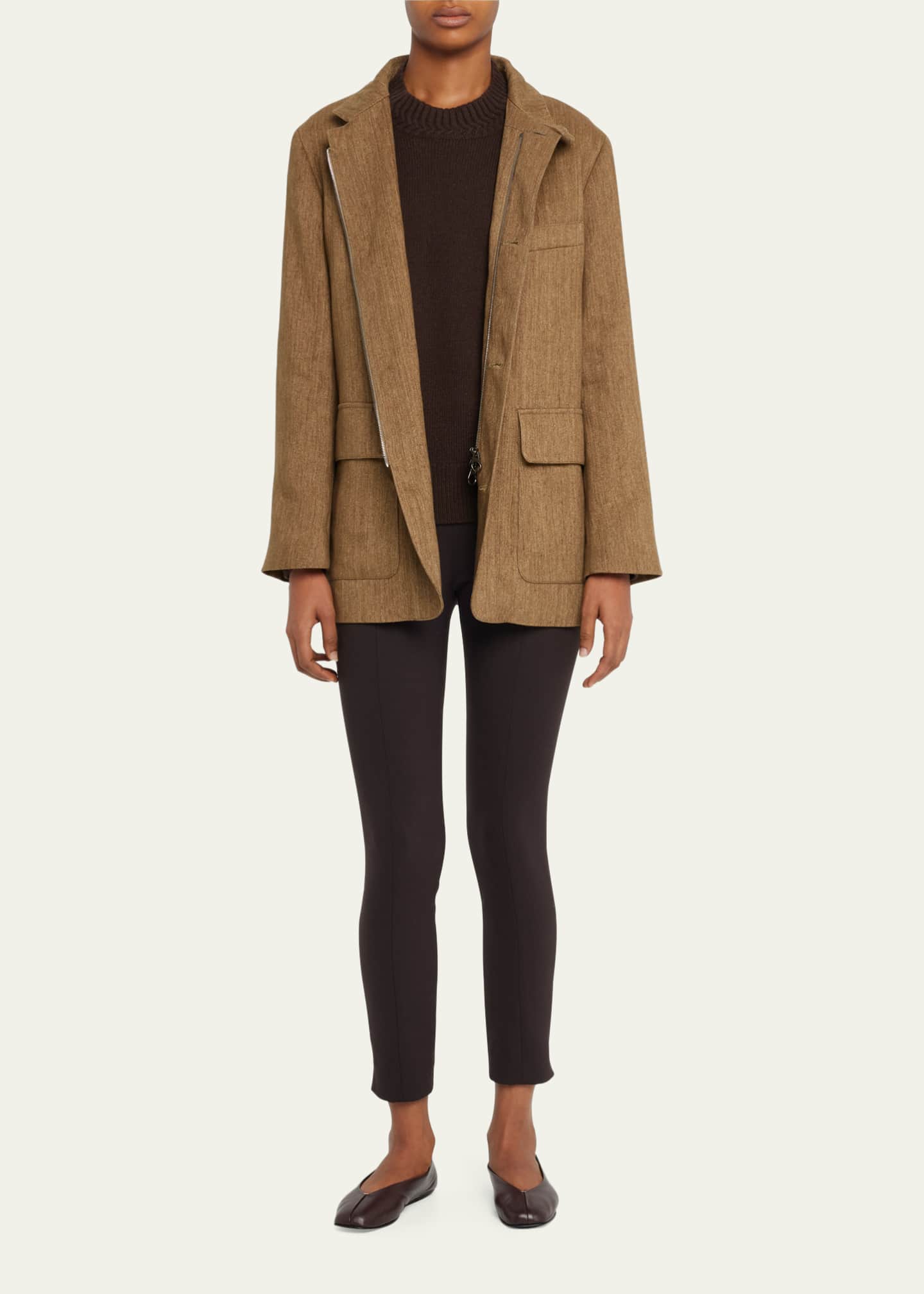 Loro Piana Giubb Iconic Roadster Chevron Linen Car Coat - Bergdorf Goodman