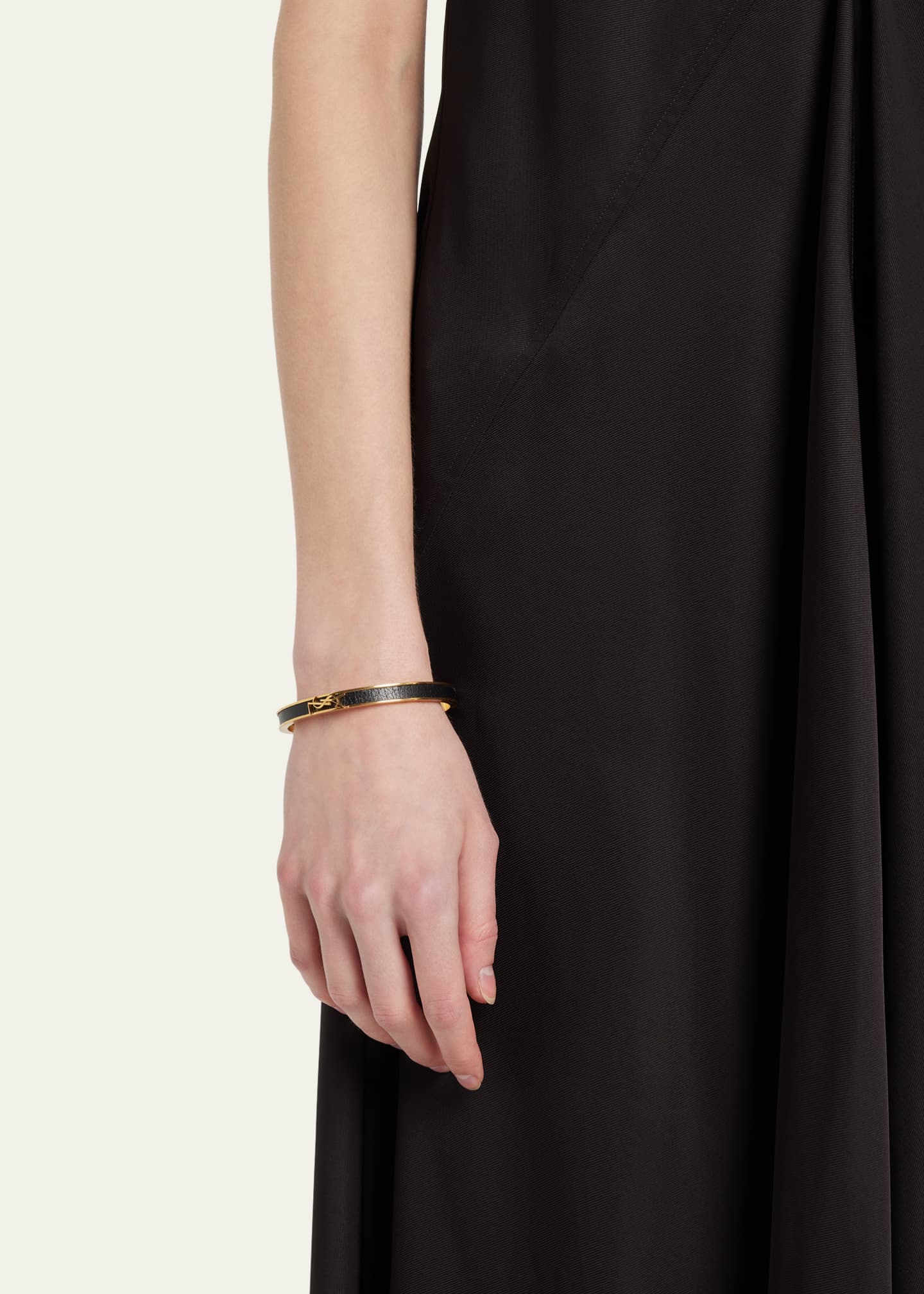Saint Laurent Thin Logo Bangle Bracelet - Bergdorf Goodman