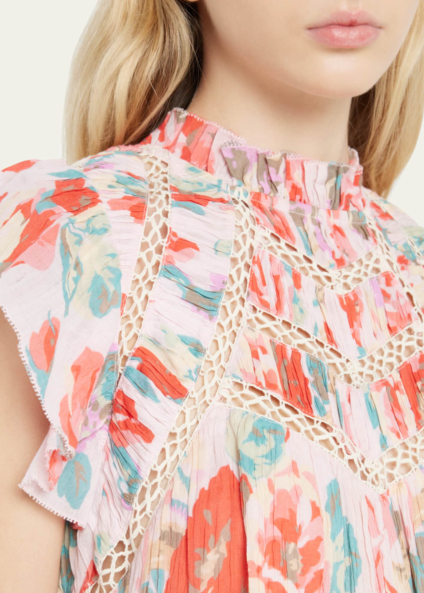 Sea Lanie Floral Flutter Top - Bergdorf Goodman