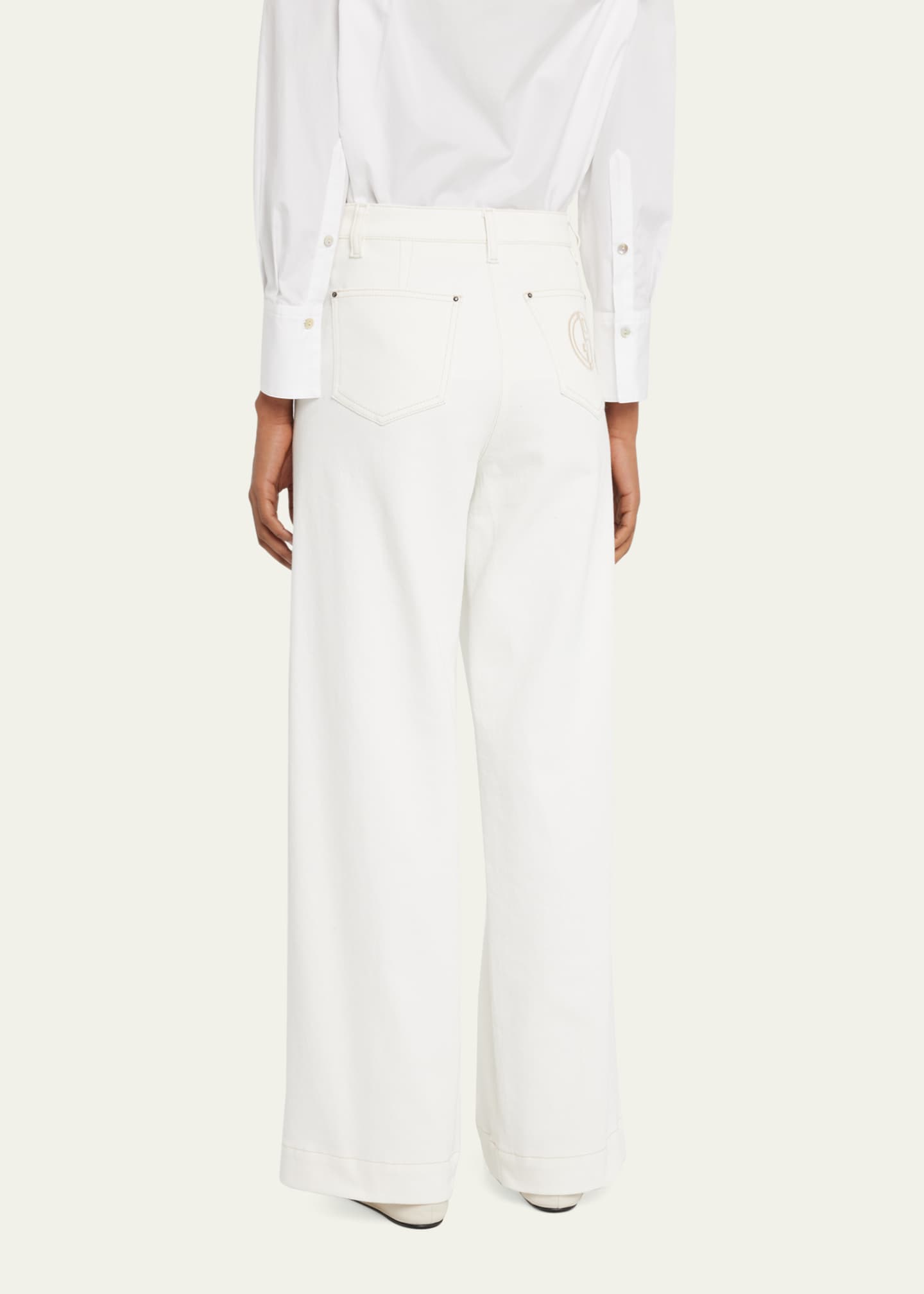 Giorgio Armani High-Rise Wide-Leg Denim Pants - Bergdorf Goodman