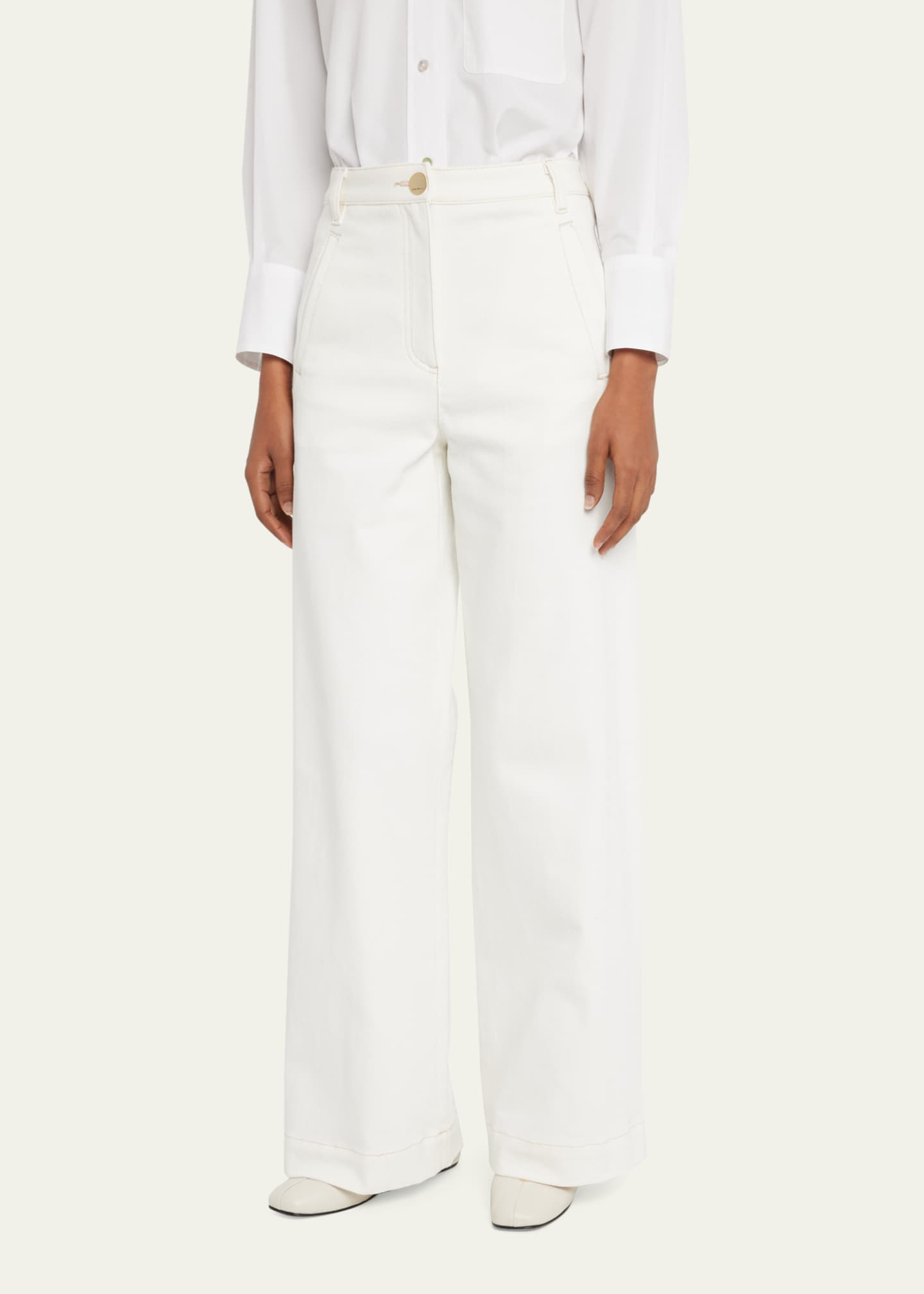 Giorgio Armani High-Rise Wide-Leg Denim Pants - Bergdorf Goodman
