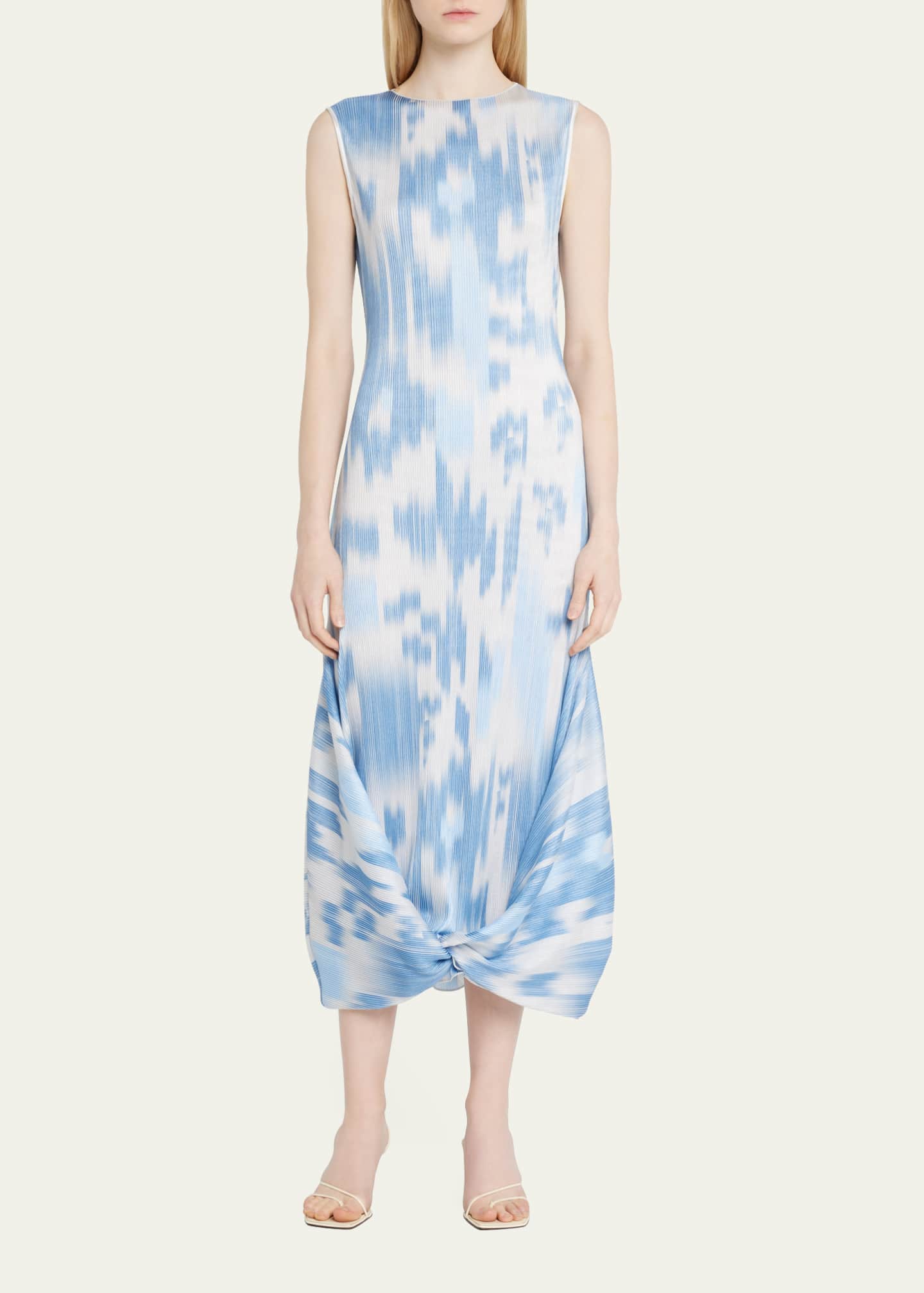 Giorgio Armani Abstract-Print Twisted-Hem Plisse Maxi Dress - Bergdorf ...