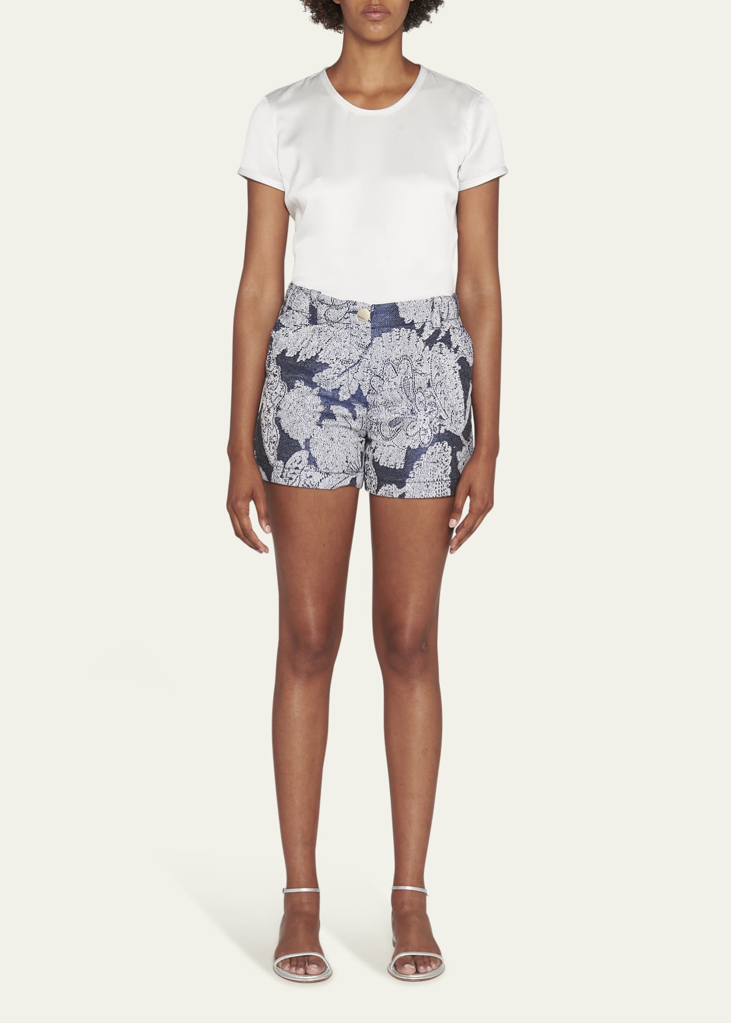 Giorgio Armani Paisley High-Rise Shorts - Bergdorf Goodman