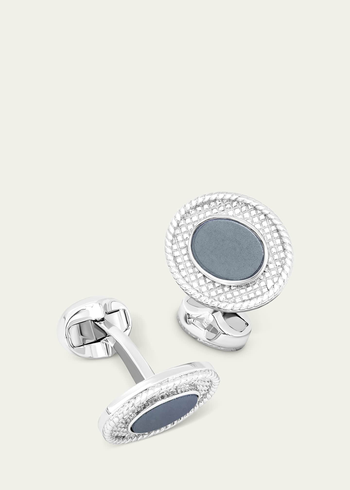 Tateossian Men's Sterling Silver Hematite Cufflinks - Bergdorf Goodman