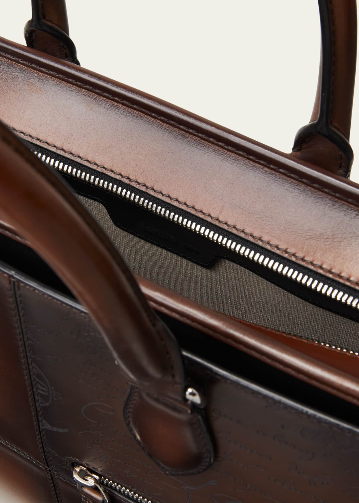 Berluti Men's Un Jour Scritto Leather Briefcase - Bergdorf Goodman