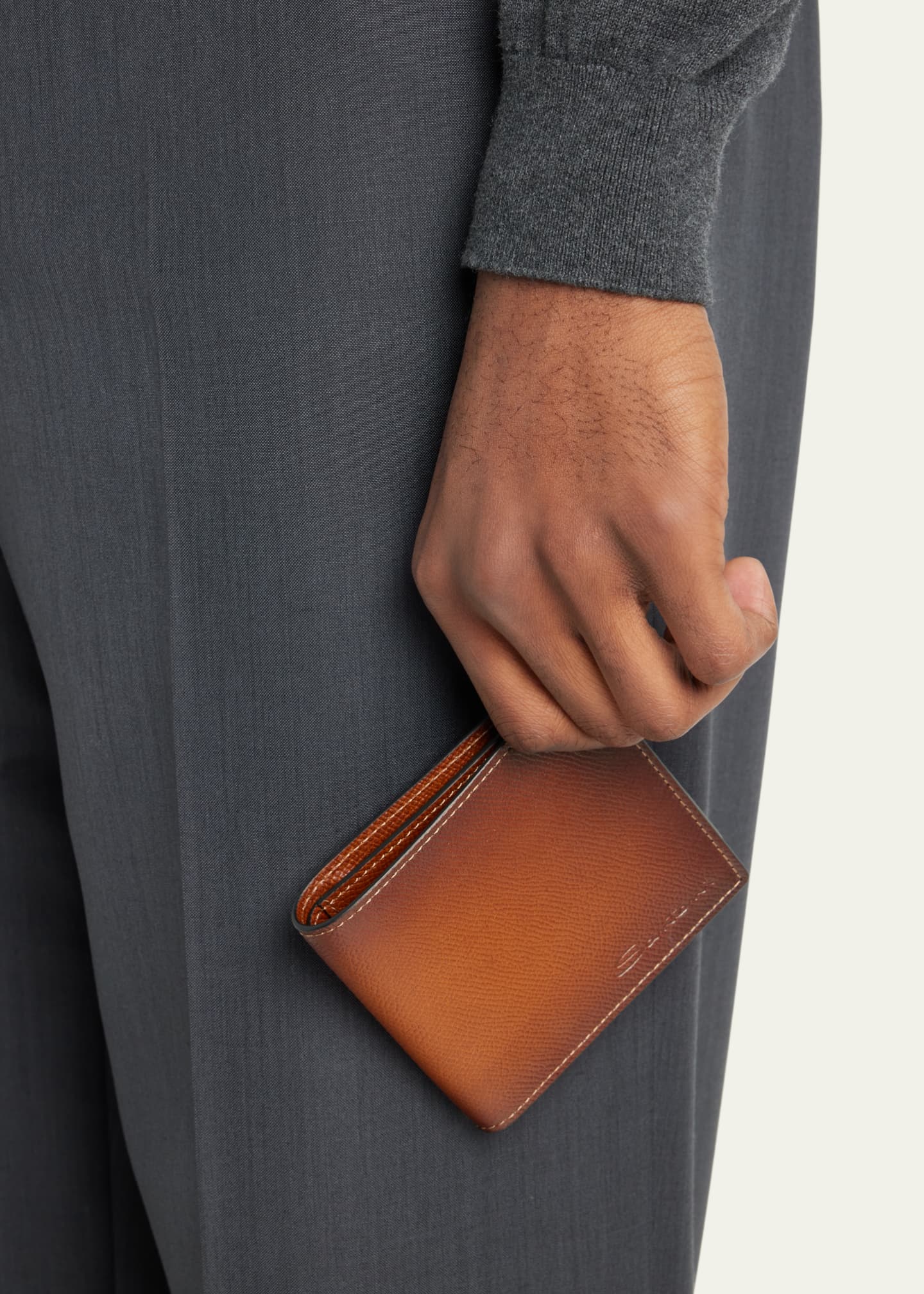 Santoni Men's Saffiano Leather Bifold Wallet - Bergdorf Goodman