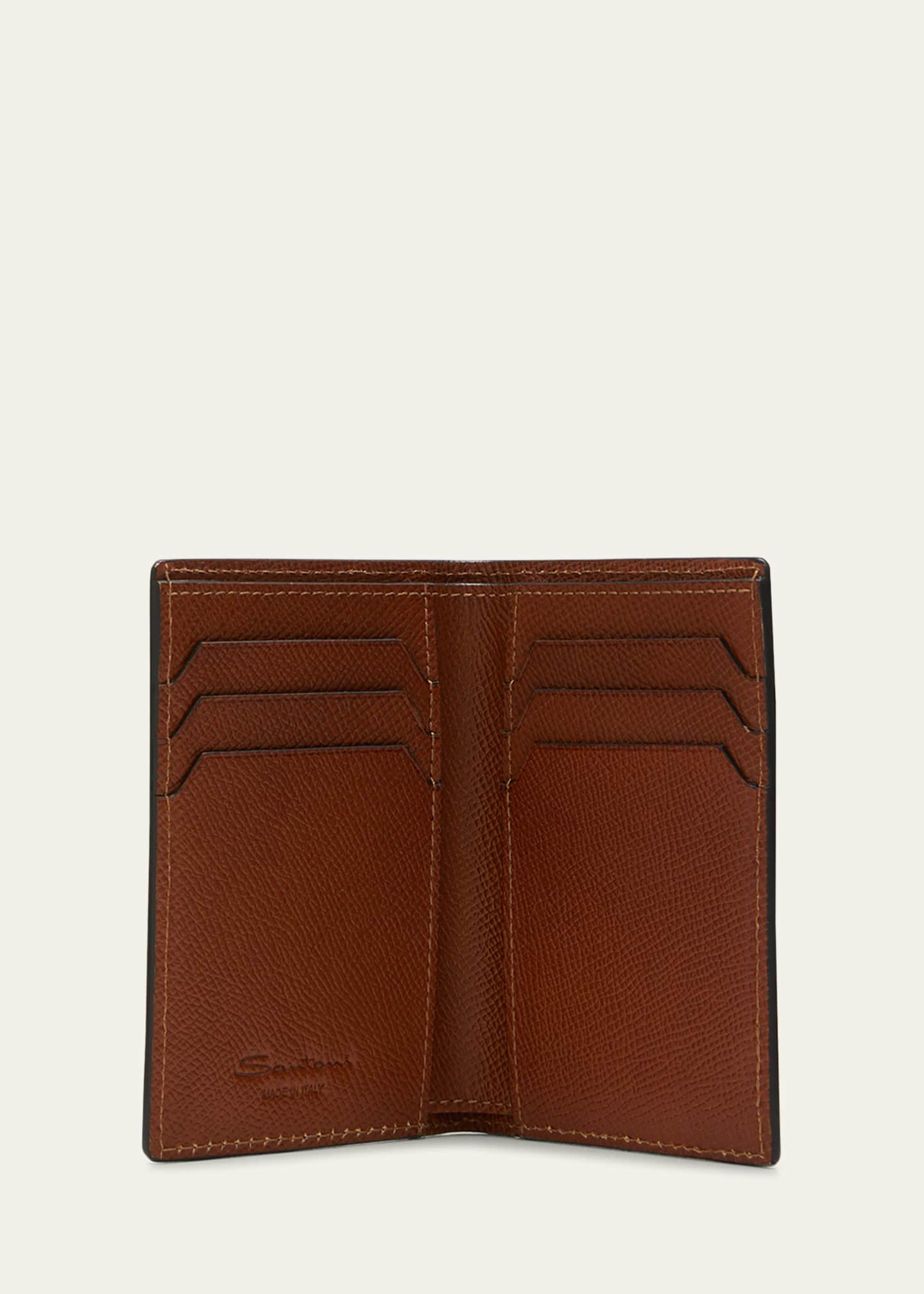 Santoni Men's Vertical Leather Bifold Card Case - Bergdorf Goodman
