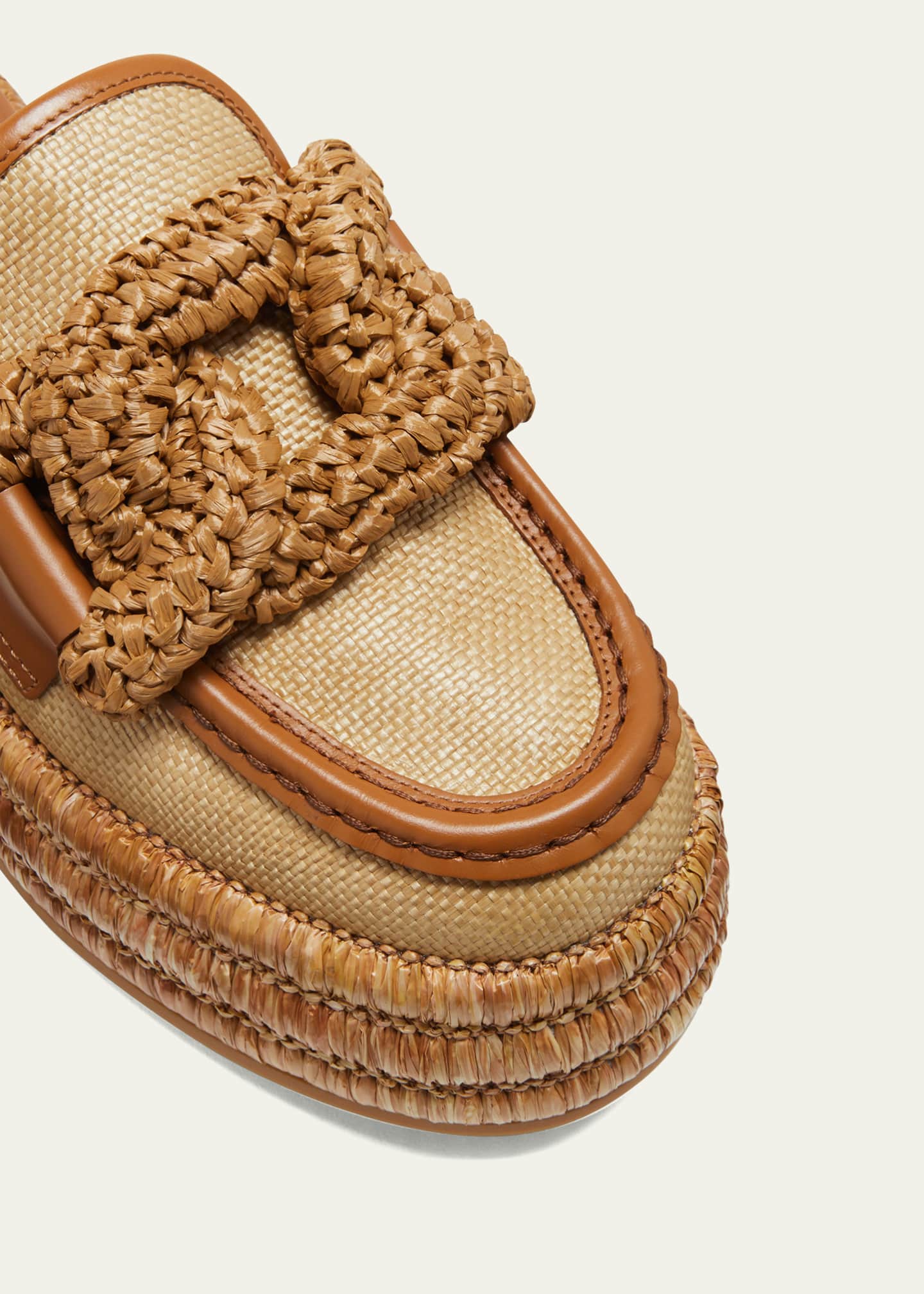 Tod's Zeppa Raffia Mule Loafers - Bergdorf Goodman