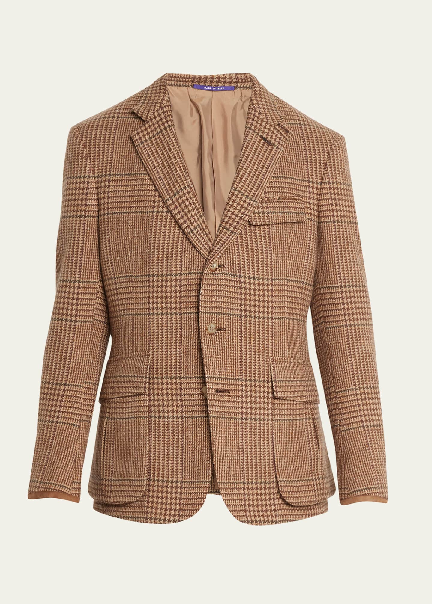 Ralph Lauren Purple Label Men's Kent Plaid Sport Coat with Elbow ...