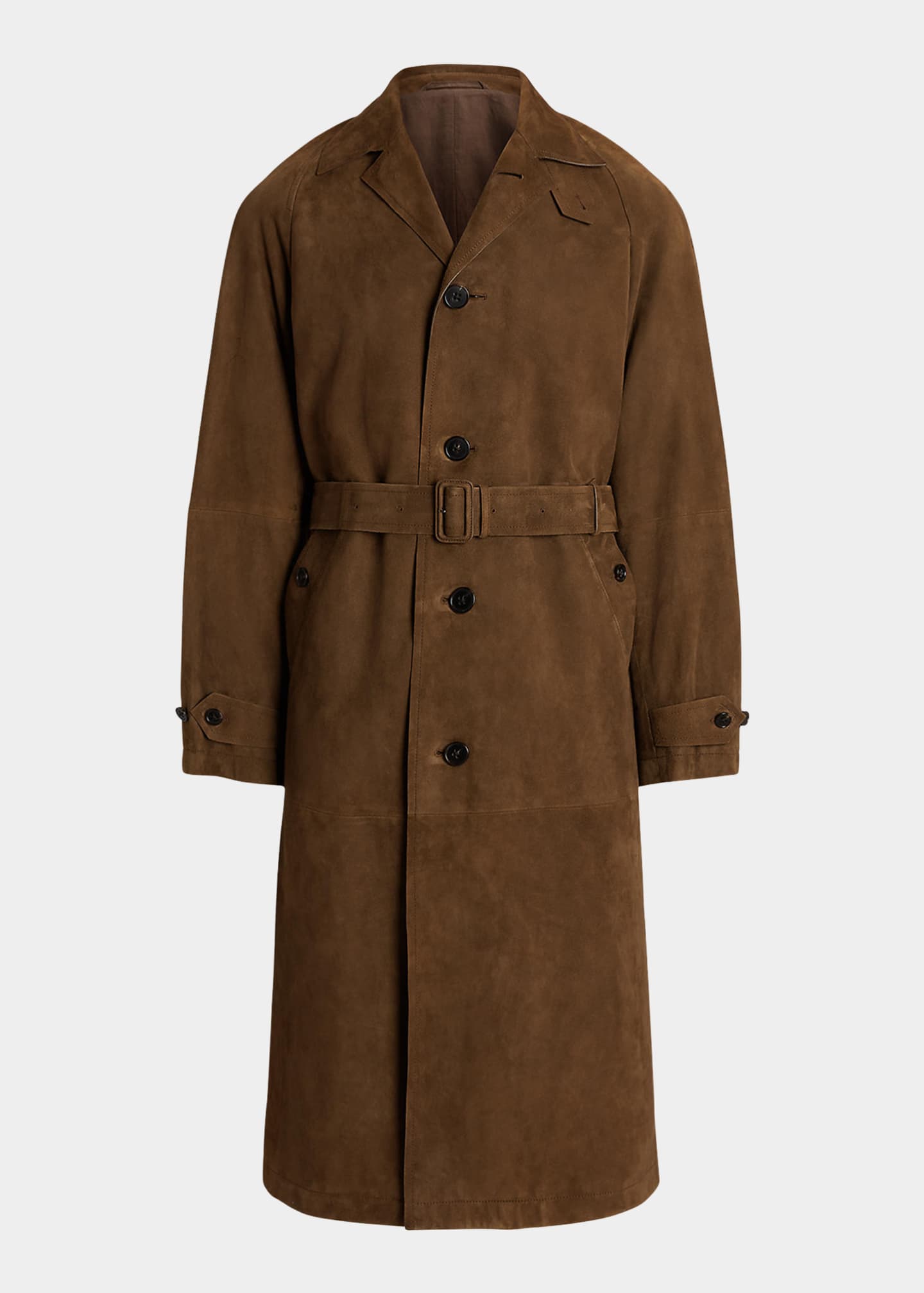 Ralph Lauren Purple Label Men's Solid Suede Balmacaan Coat - Bergdorf ...