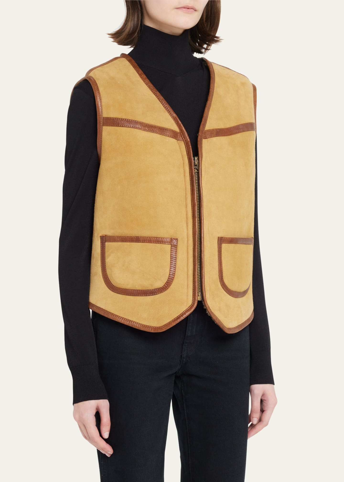 RE/DONE Zip-Front Shearling Vest - Bergdorf Goodman