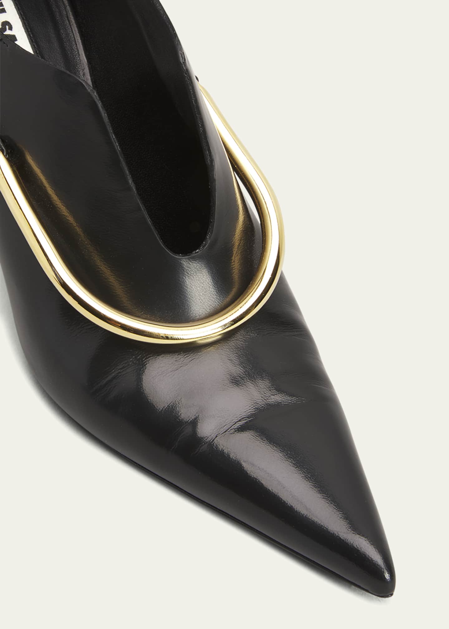 Jil Sander Abrasivato Leather Metal Mules - Bergdorf Goodman