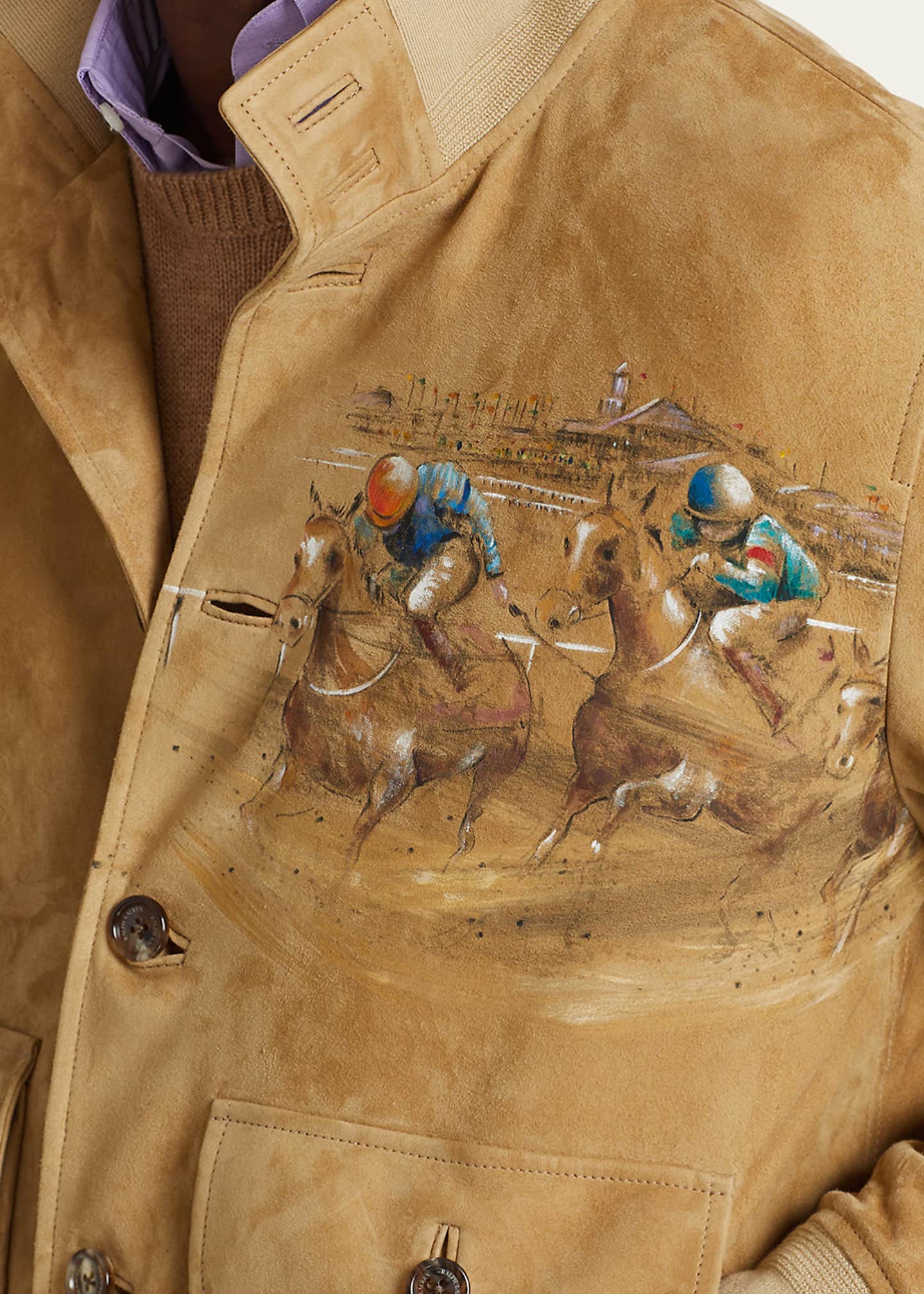 Ralph Lauren Purple Label Men's Hayworth Horse Racing Suede Jacket ...