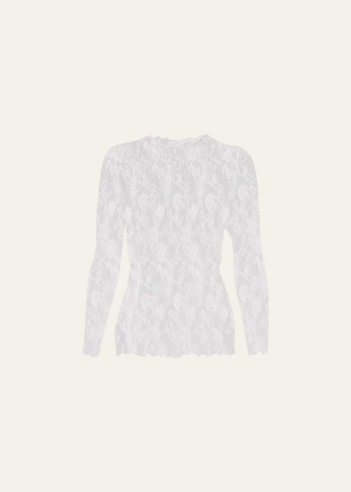Wolford Long-Sleeve Floral Lace Top - Bergdorf Goodman