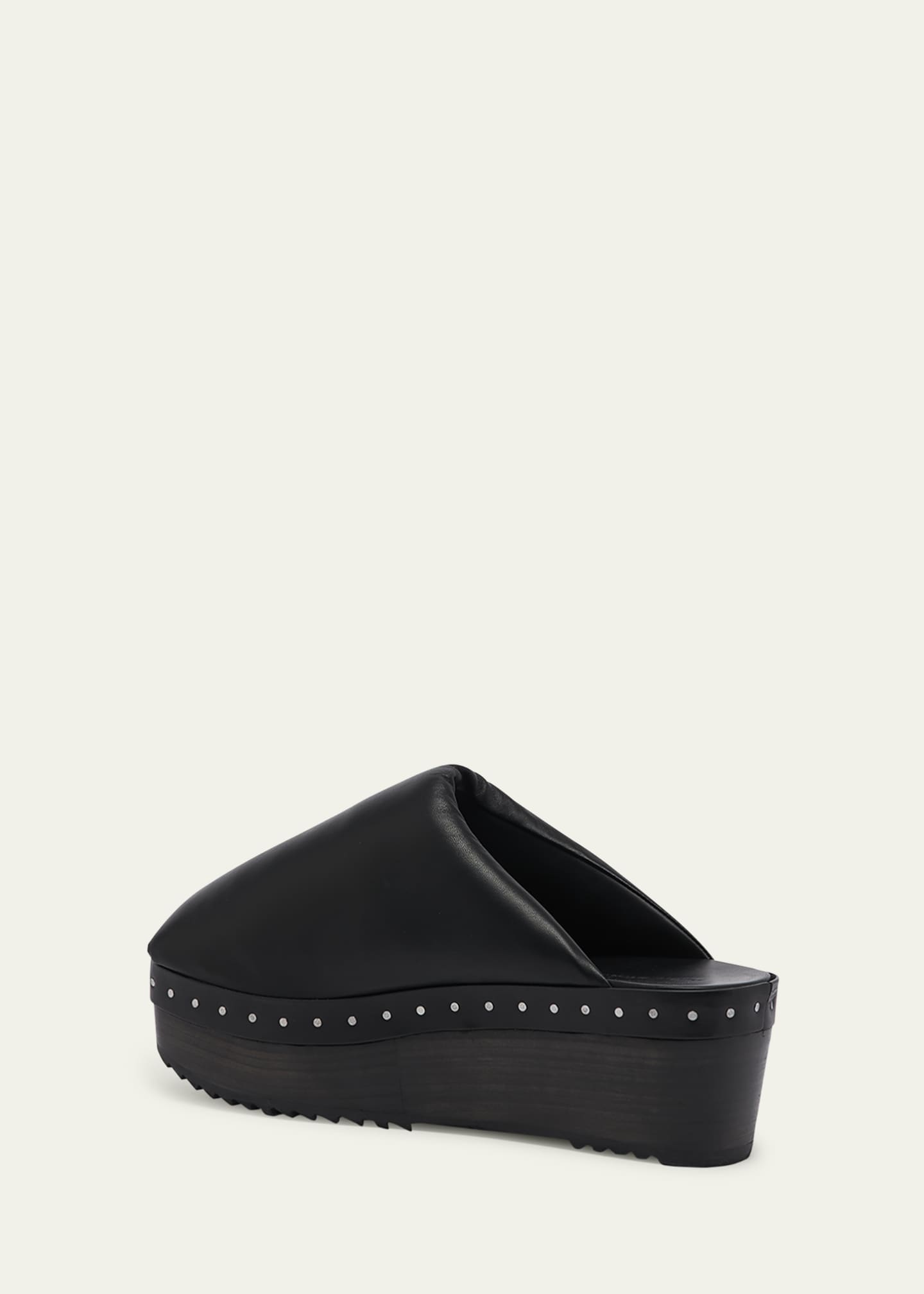 Rick Owens Men's 2-Inch Platform Leather Sabot Mules - Bergdorf Goodman