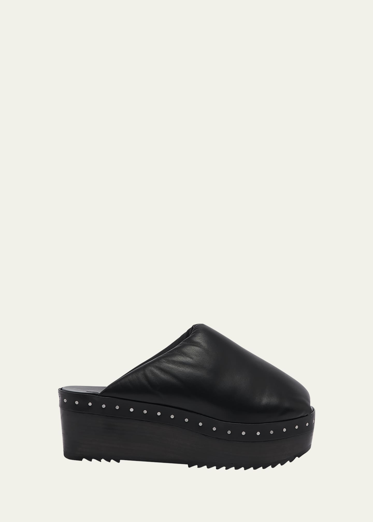 Rick Owens Men's 2-Inch Platform Leather Sabot Mules - Bergdorf Goodman