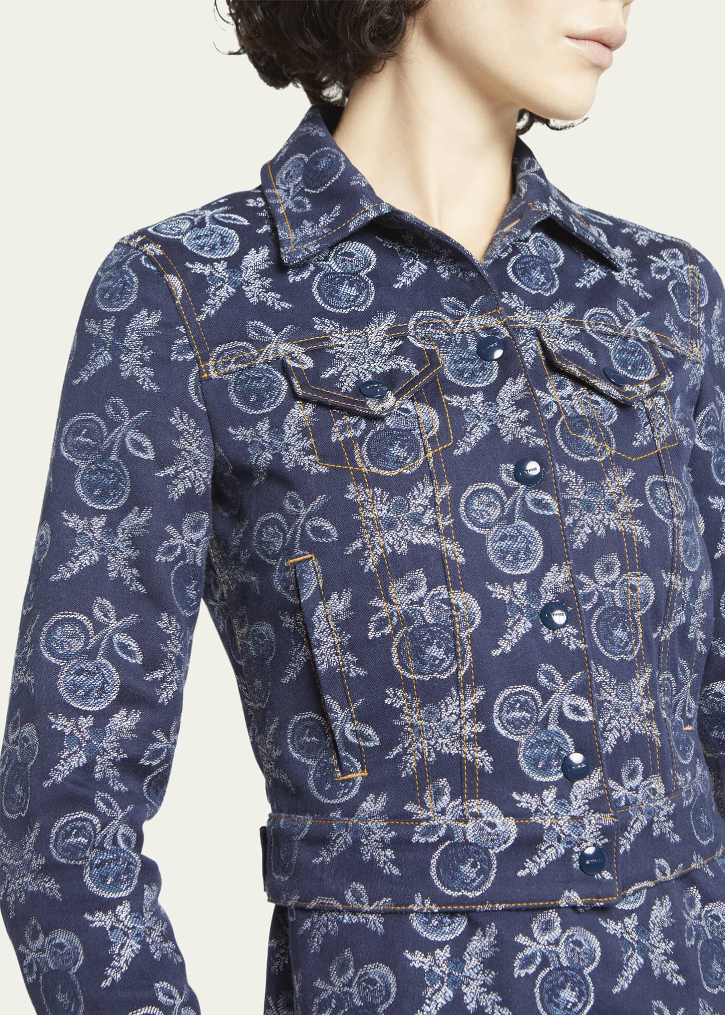 Etro Printed Denim Jacket - Bergdorf Goodman
