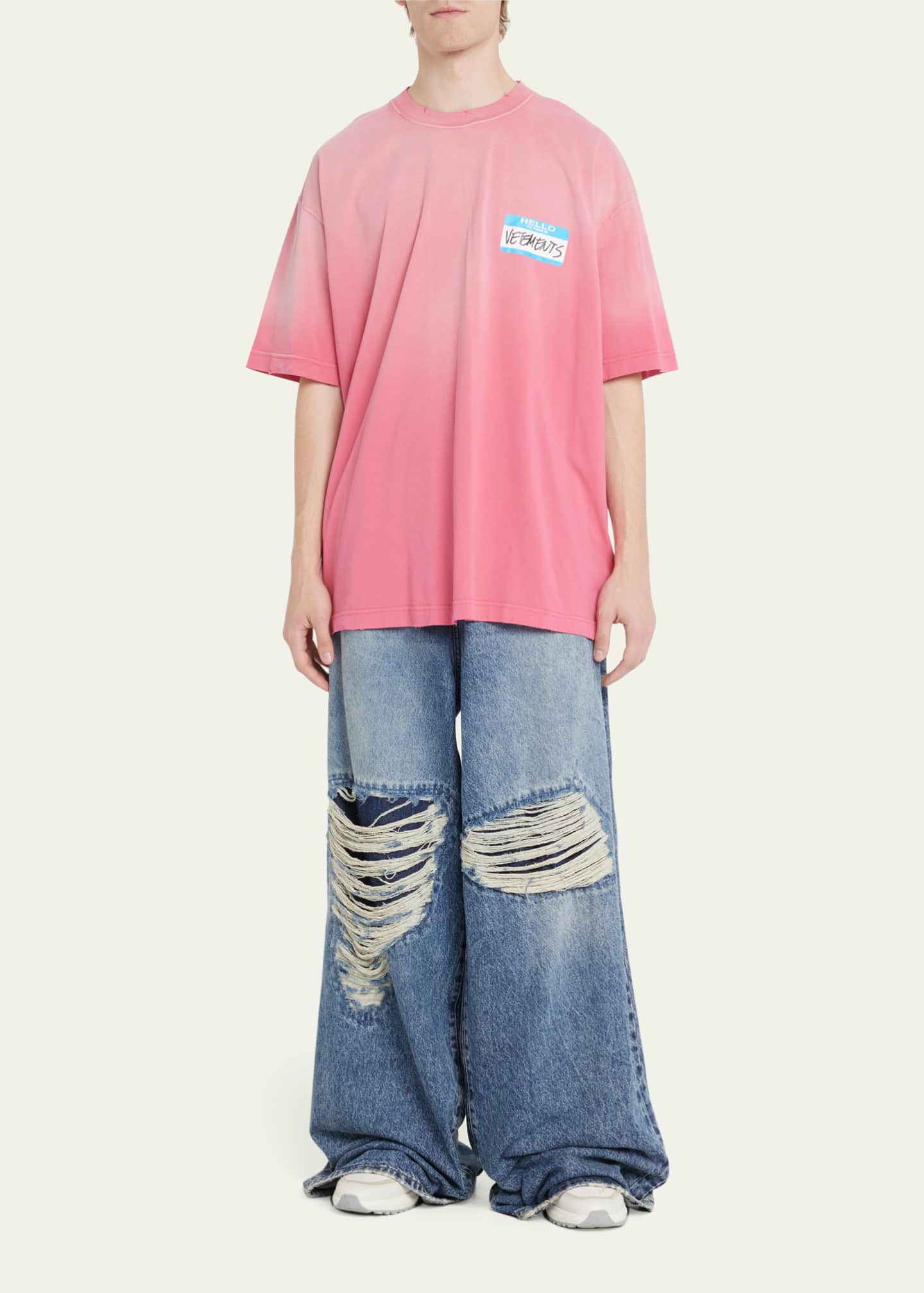 Vetements Men's Faded Name Tag T-Shirt - Bergdorf Goodman