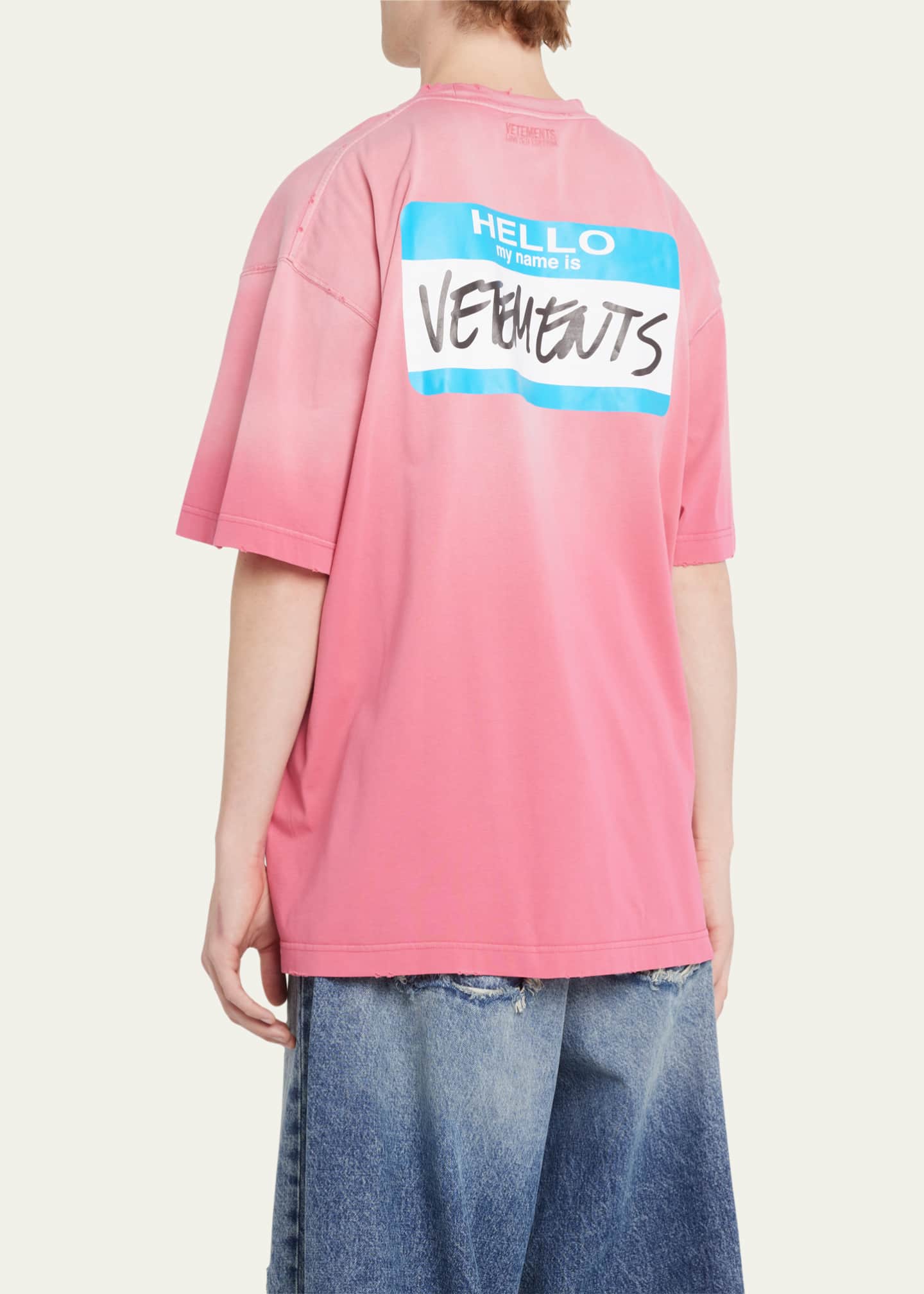 Vetements Men's Faded Name Tag T-Shirt - Bergdorf Goodman