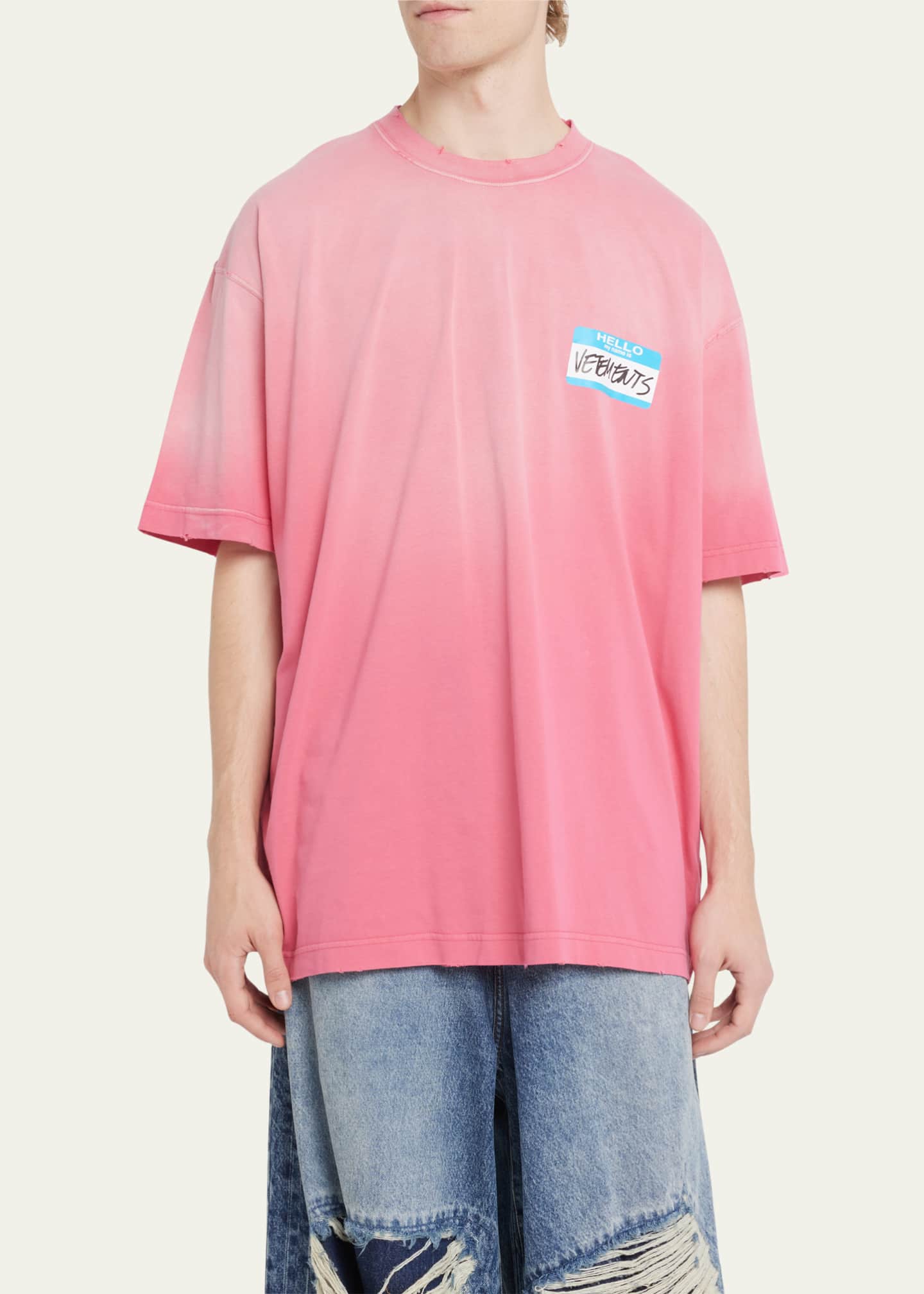 Vetements Men's Faded Name Tag T-Shirt - Bergdorf Goodman