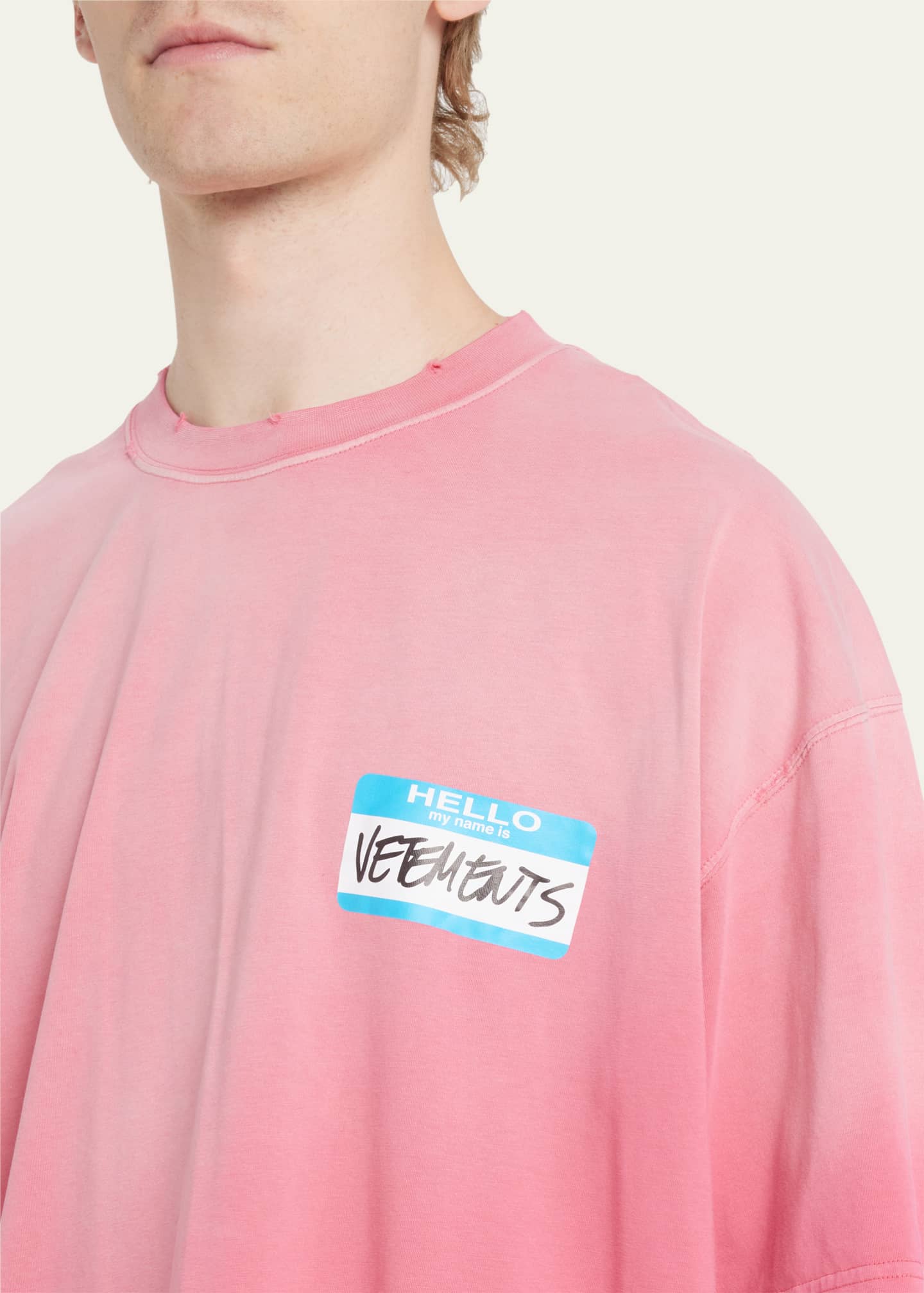 Vetements Men's Faded Name Tag T-Shirt - Bergdorf Goodman