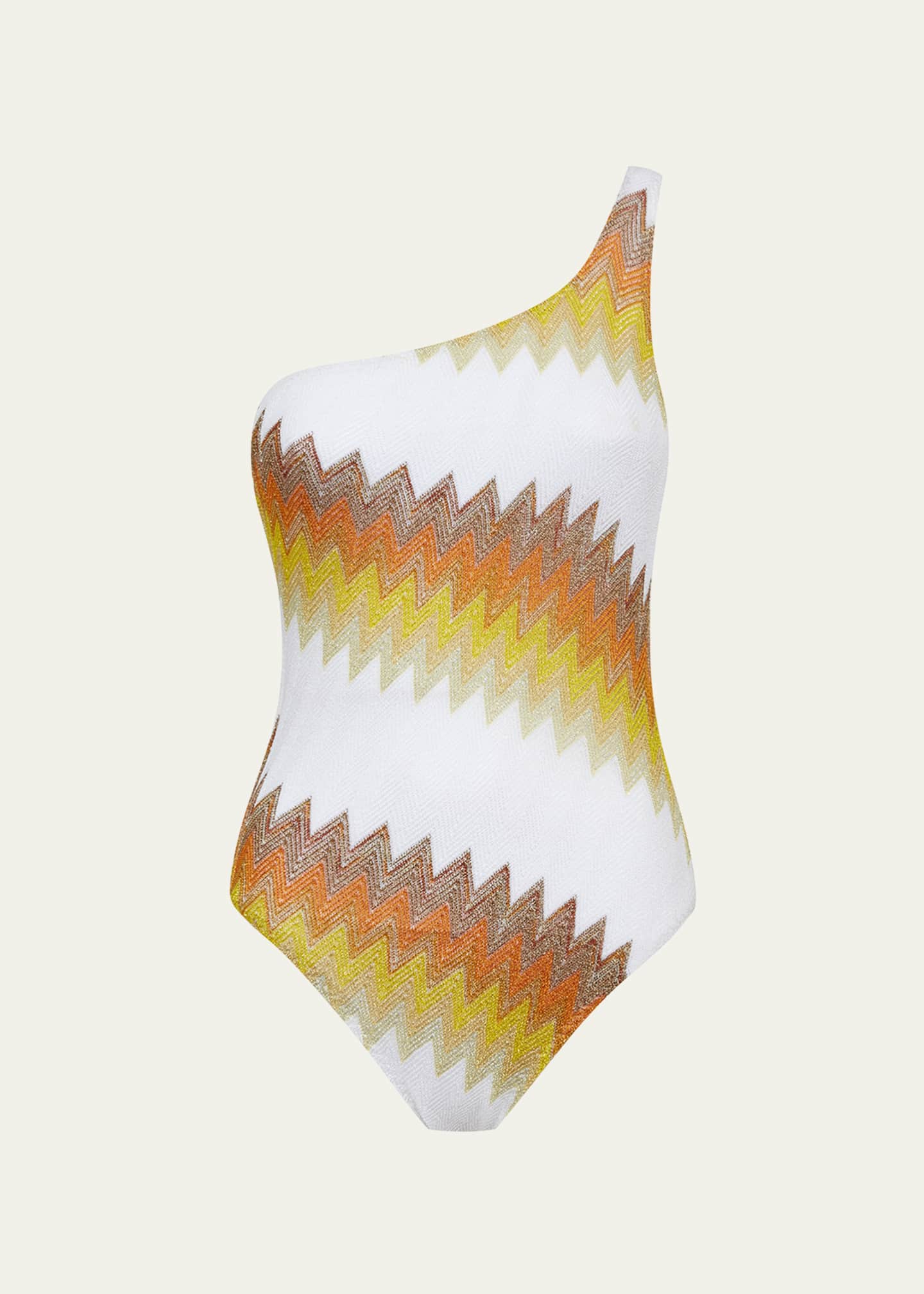Missoni Metallic Zig-Zag Asymmetric One-Piece Swimsuit - Bergdorf Goodman Missoni Metallic Zig-Zag Asymmetric One-Piece Swimsuit - Bergdorf Goodman