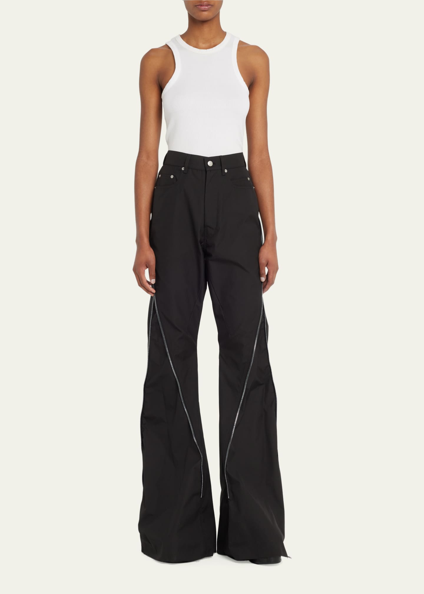 Rick Owens Wide-Leg Pants with Zip Detail - Bergdorf Goodman