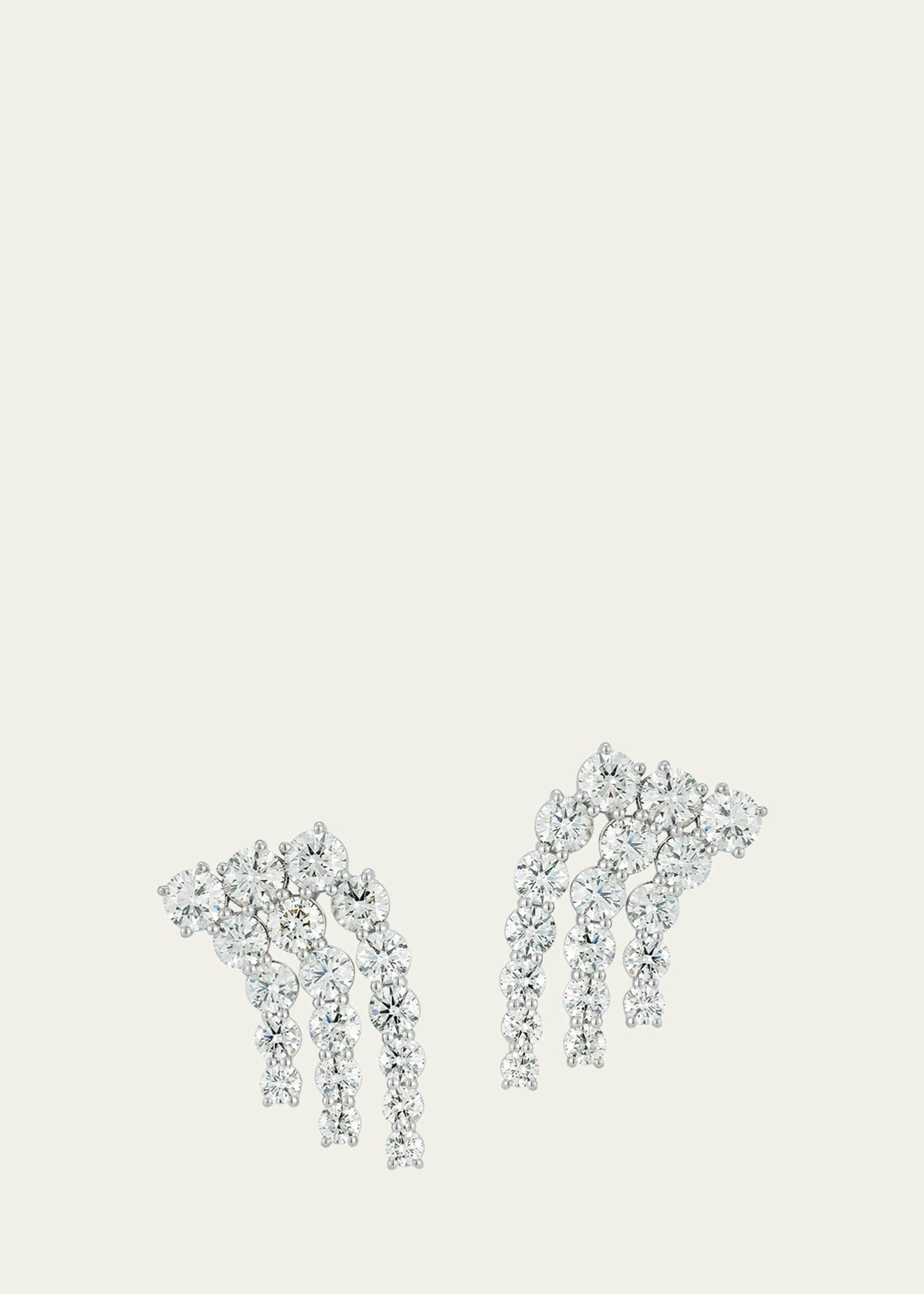 Jemma Wynne White Gold Connexion Graduating Triple Row Diamond Studs ...