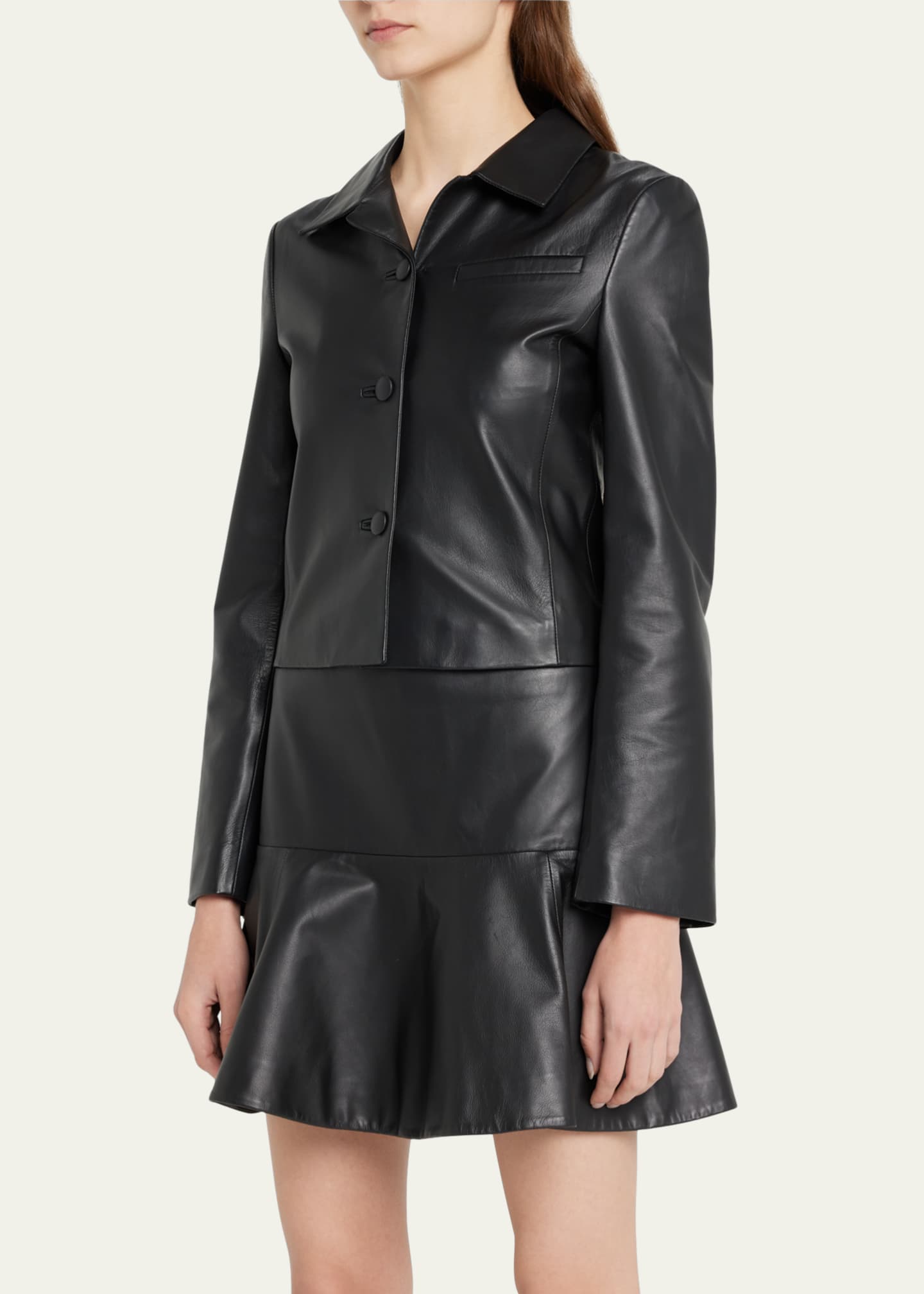 Proenza Schouler White Label Cropped Leather Blazer - Bergdorf Goodman