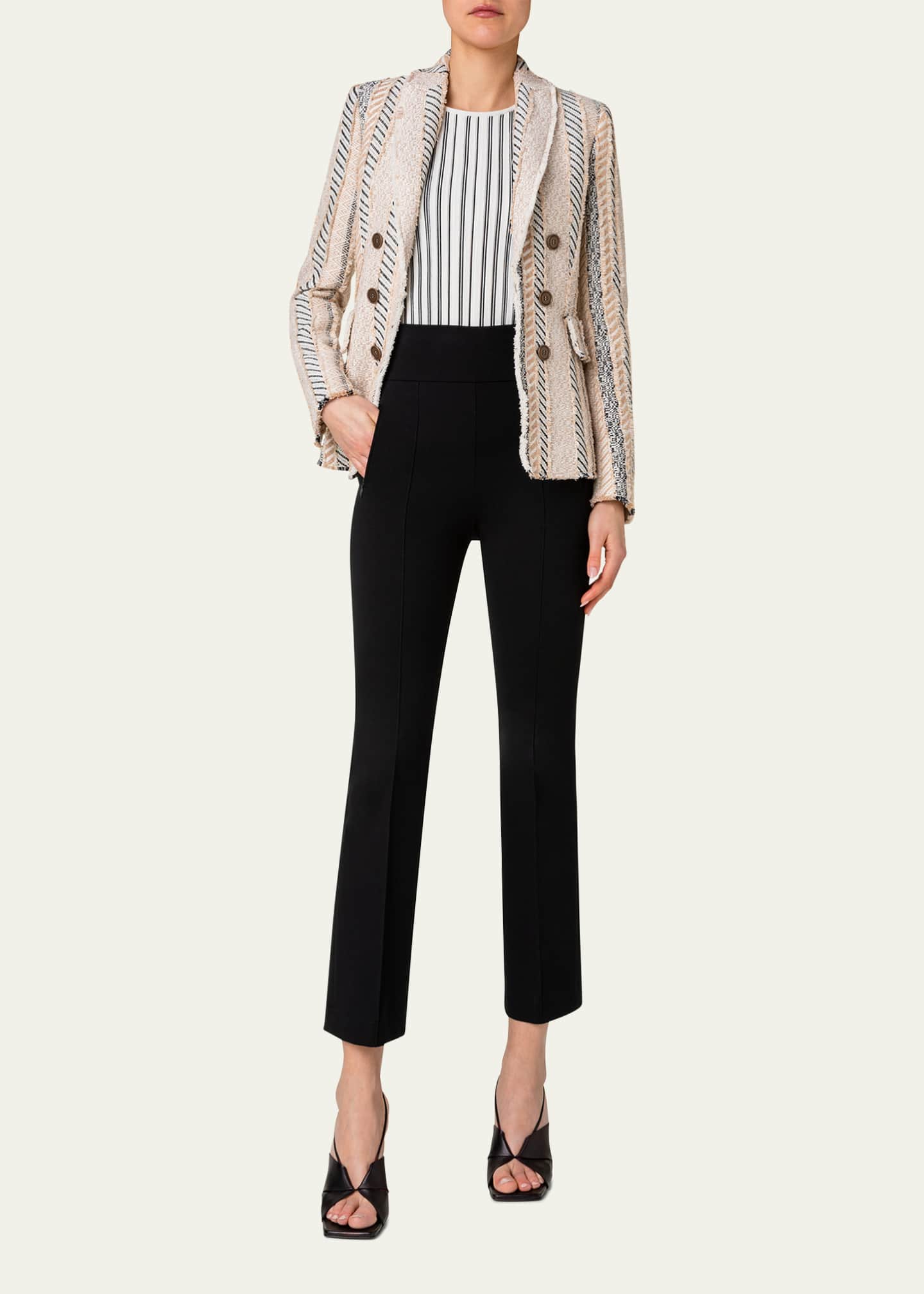 Akris punto Fringed Patchwork Tweed Blazer Jacket - Bergdorf Goodman