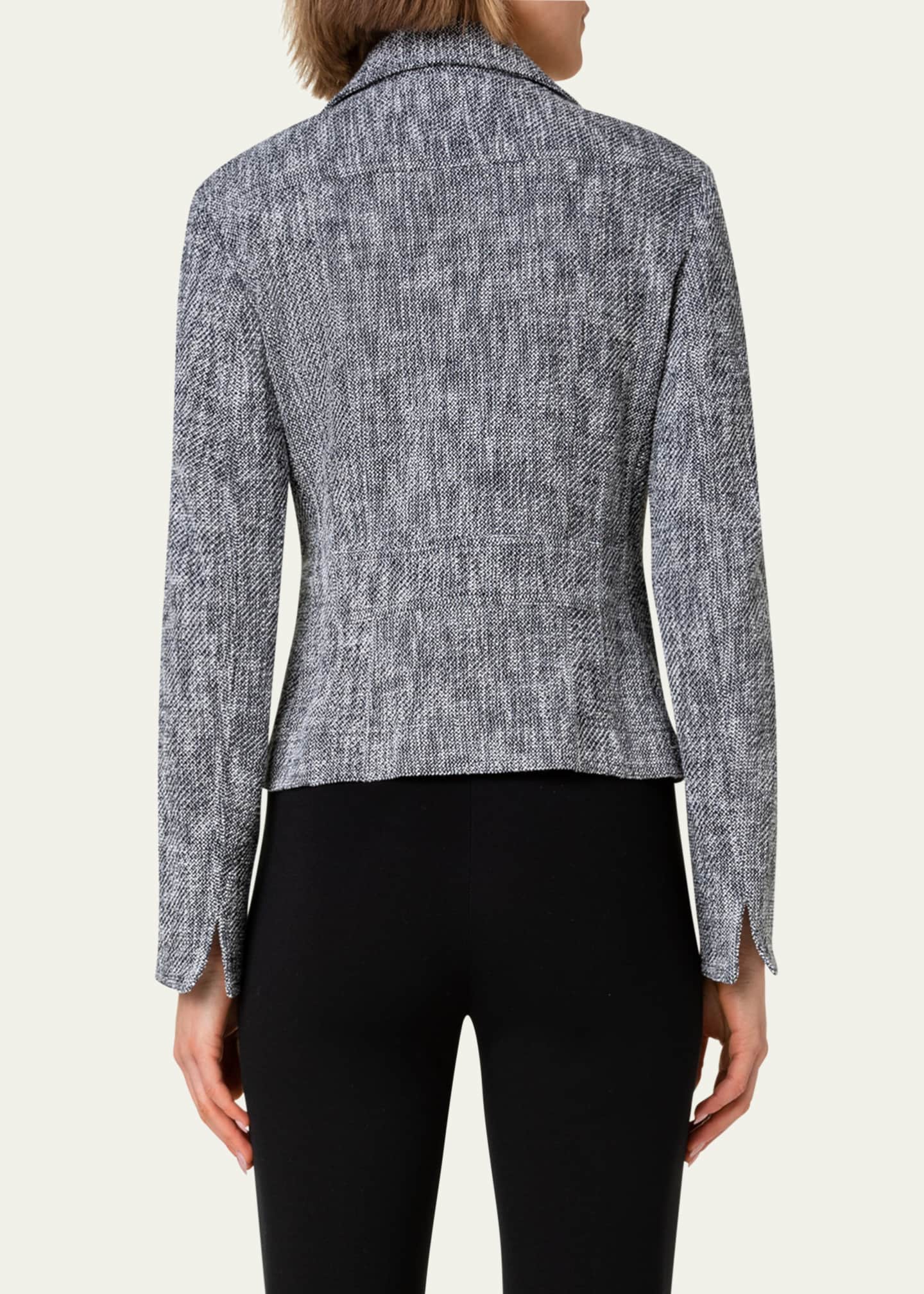 Akris punto Fitted Tweed Top Jacket with Asymmetric Zipper - Bergdorf ...