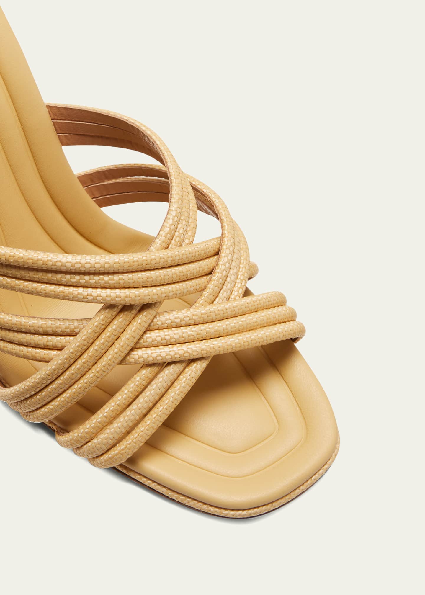 Aquazzura Raffia Caged Mule Sandals - Bergdorf Goodman