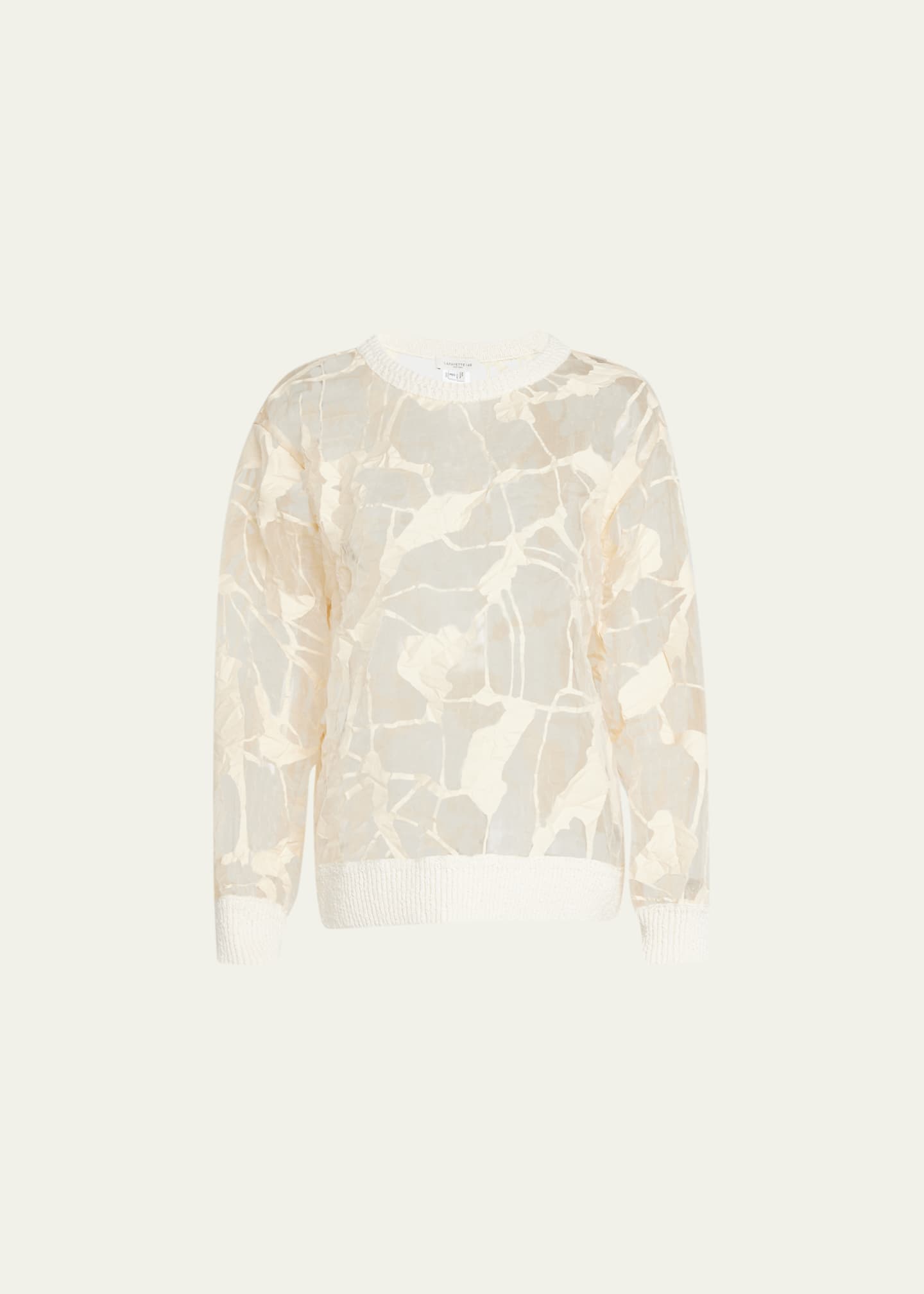Lafayette 148 New York Sheer Jacquard Crewneck Pullover - Bergdorf Goodman